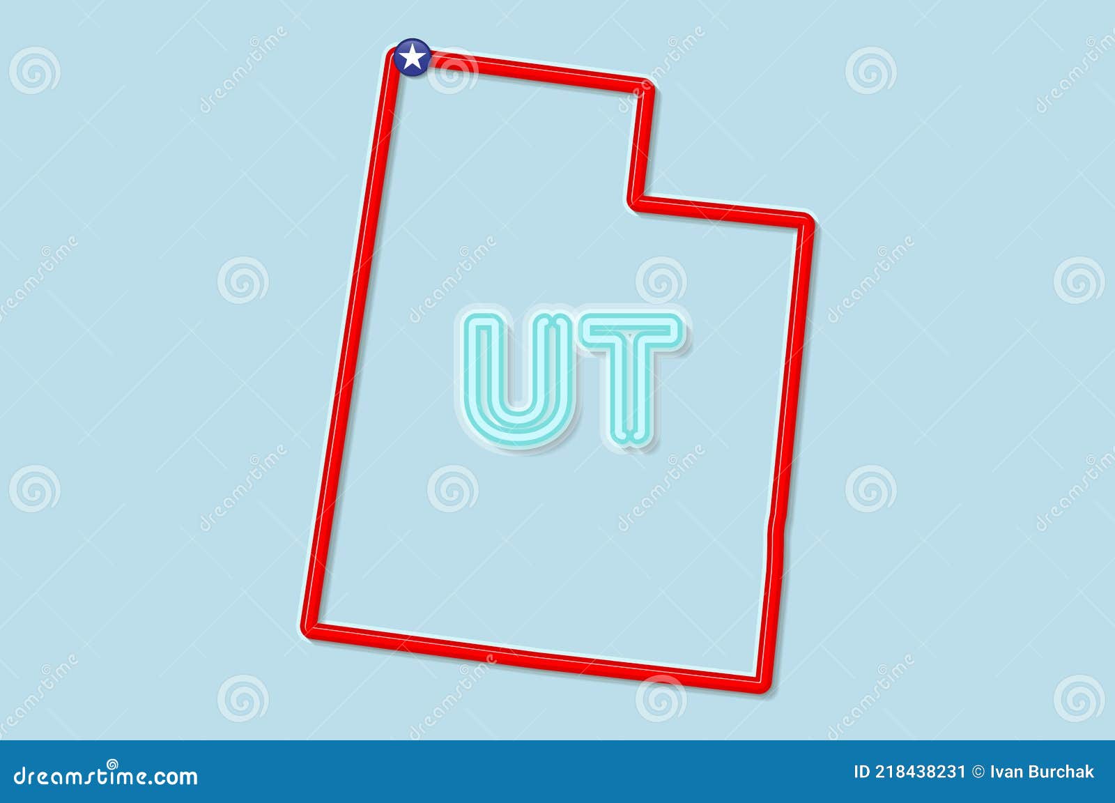 Utah US State Bold Outline Map. Vector Illustration Stock Vector ...