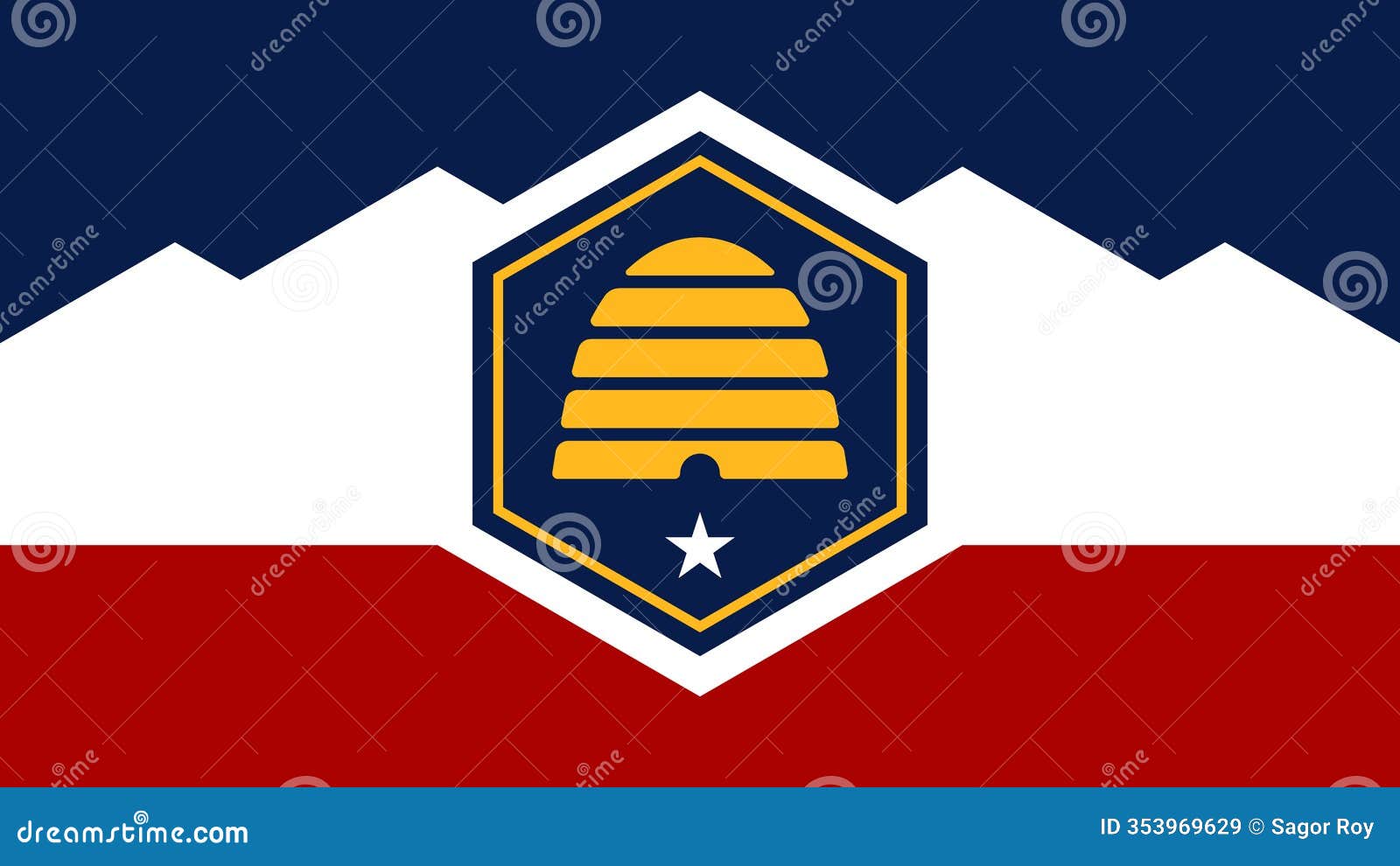Utah US State Flag Vector Illustration Stock Illustration ...