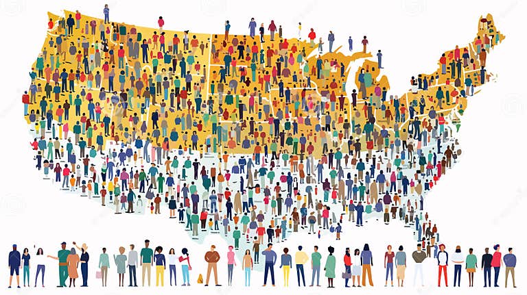 Utah US State Population Map, Highlighting a Large Group of Realistic ...