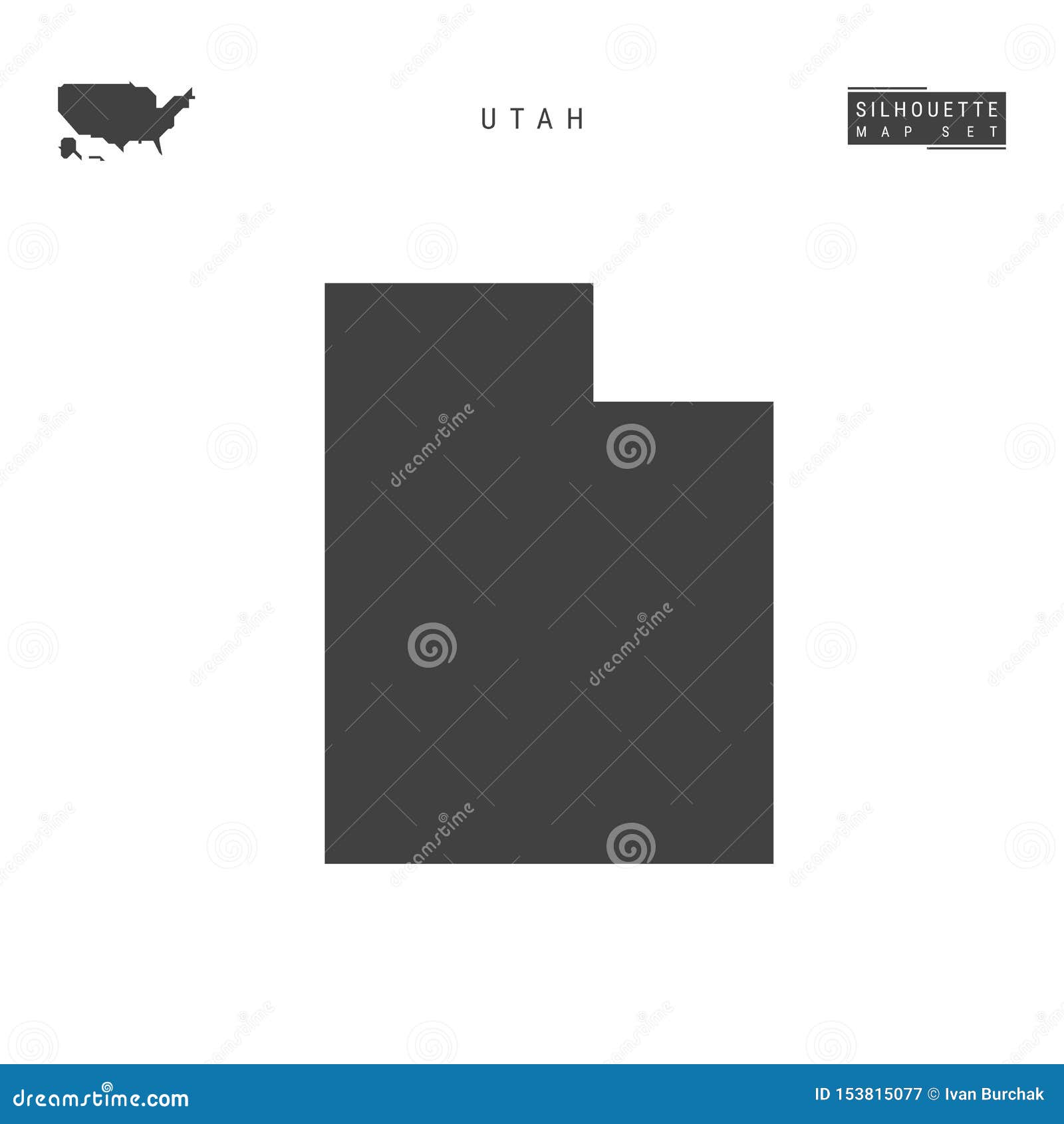 Utah US State Vector Map Isolated on White Background. High-Detailed ...