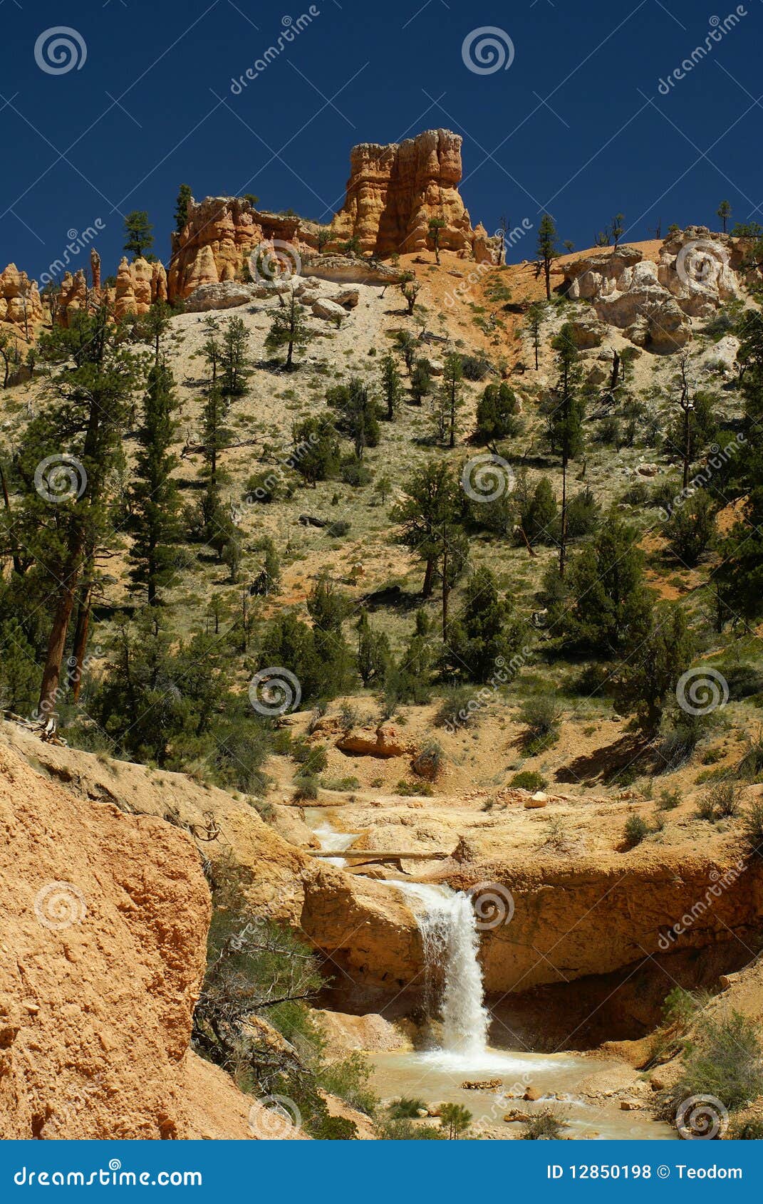 Utah waterfall stock photo. Image of america, mountain - 12850198