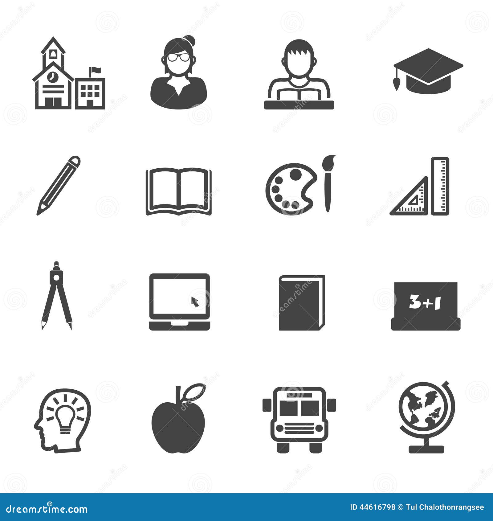 Utbildning Och Skolar Symboler Stock Illustrationer - Illustration av ...