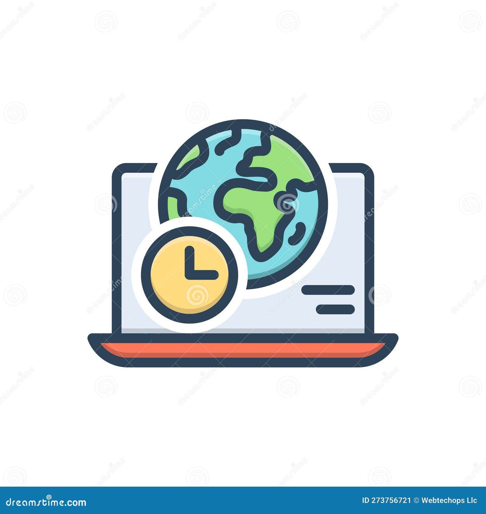 Color Illustration Icon for Utc, Global and Planet Stock Illustration ...