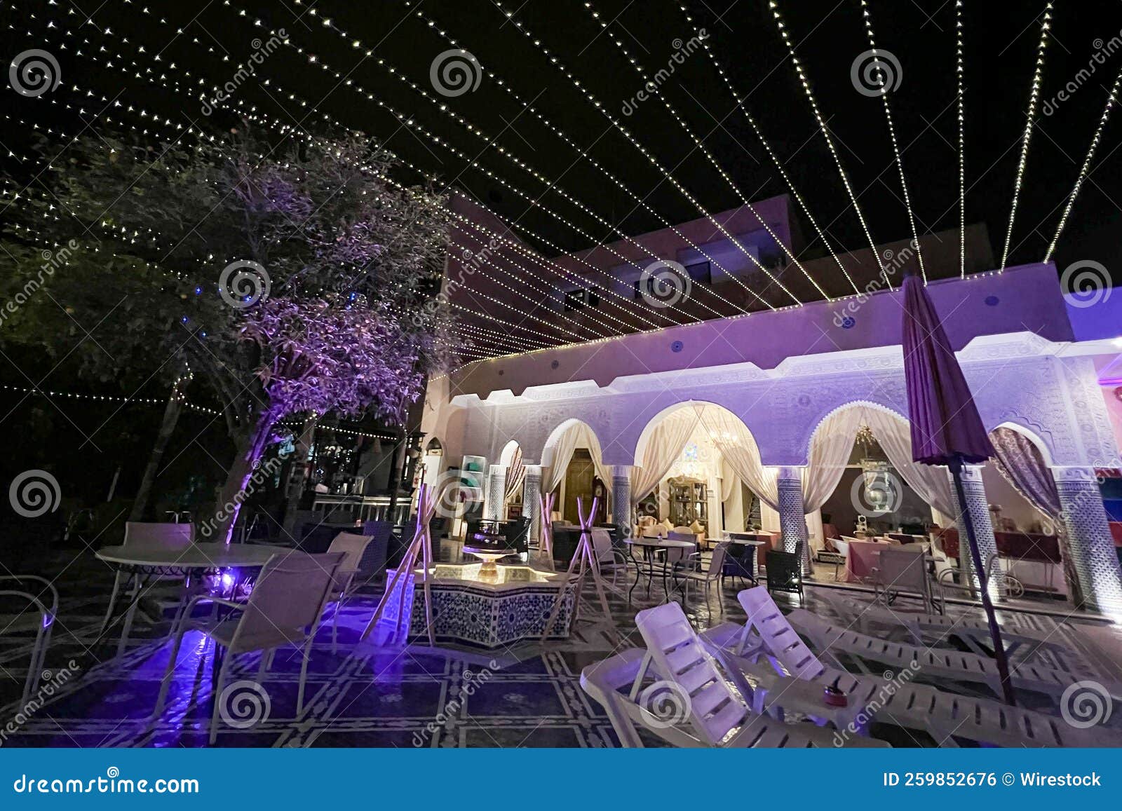 Outdoor Hall of a Hotel in Morocco Stock Photo - Image of city, floor ...