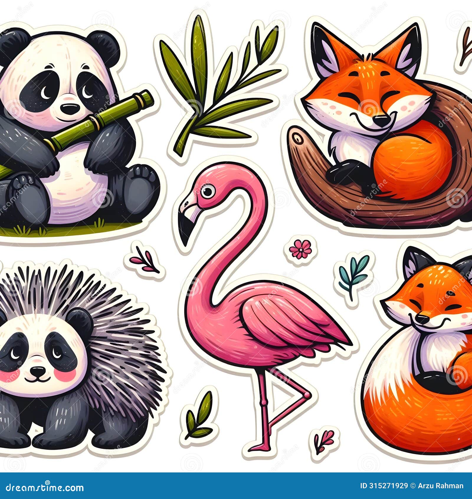 Ute animal sticset stock illustration. Illustration of decor - 315271929