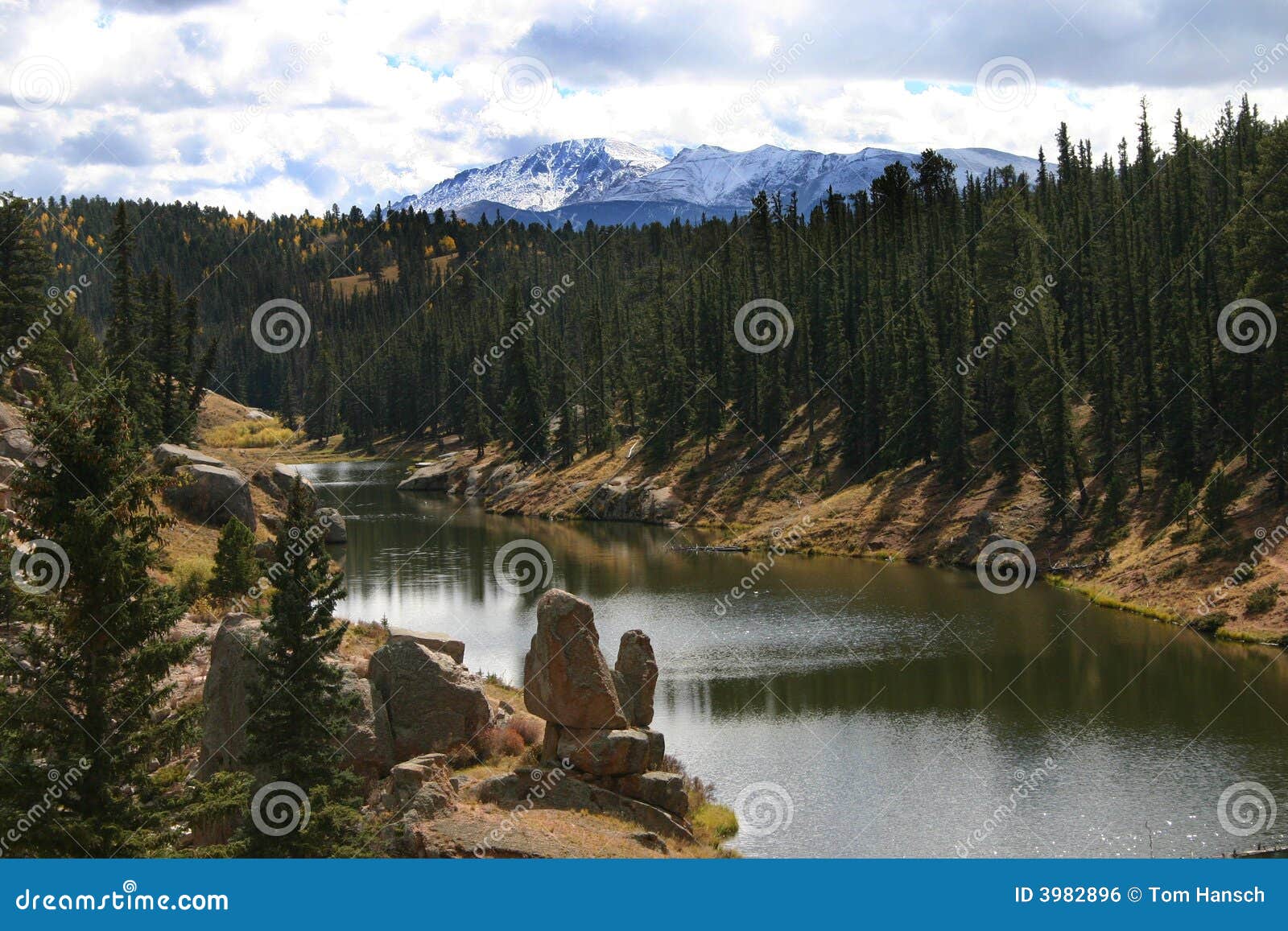Ute lake by Pike s Peak stock photo. Image of pond, mountain - 3982896