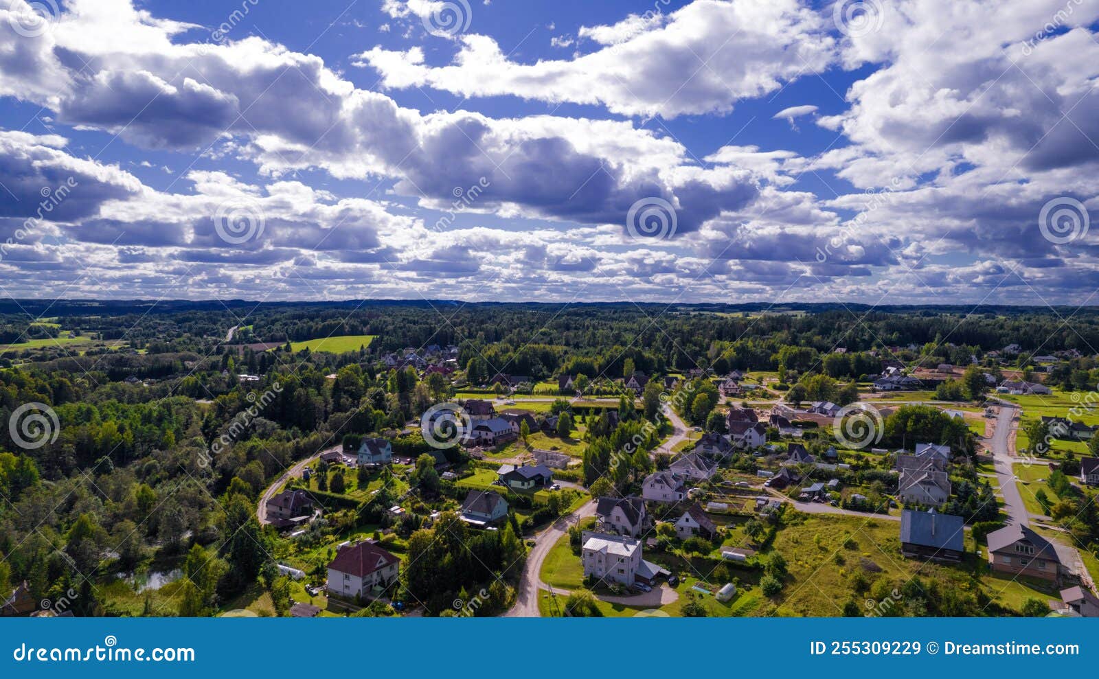 Utena Lithuania Village Sky Summer Stock Image - Image of summer, utena ...