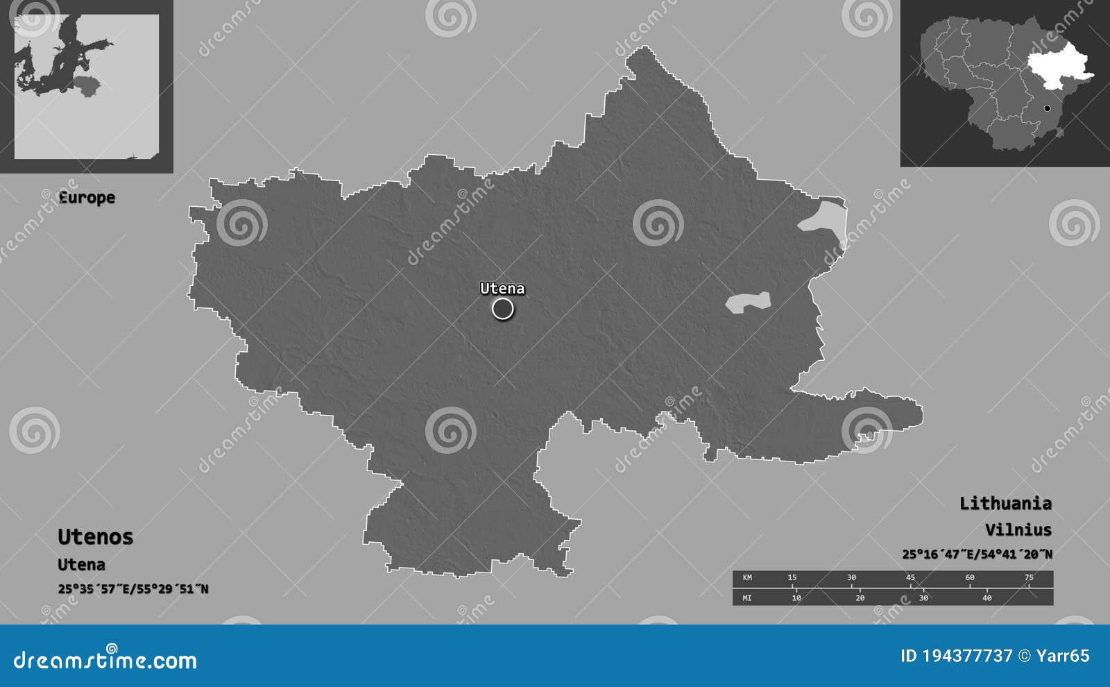 Utenos, County of Lithuania,. Previews. Bilevel Stock Illustration ...