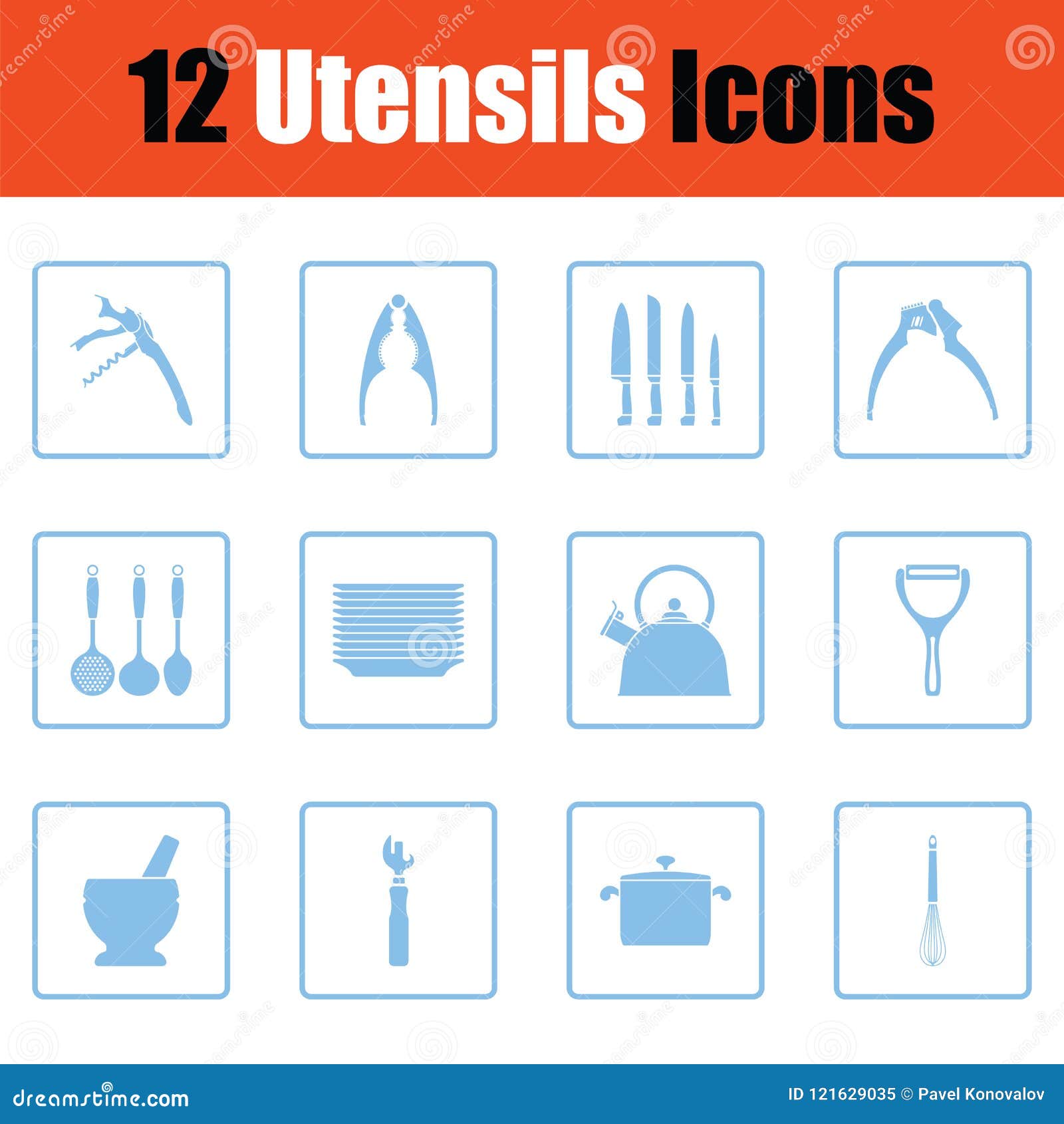 Utensils icon set stock vector. Illustration of icon - 121629035