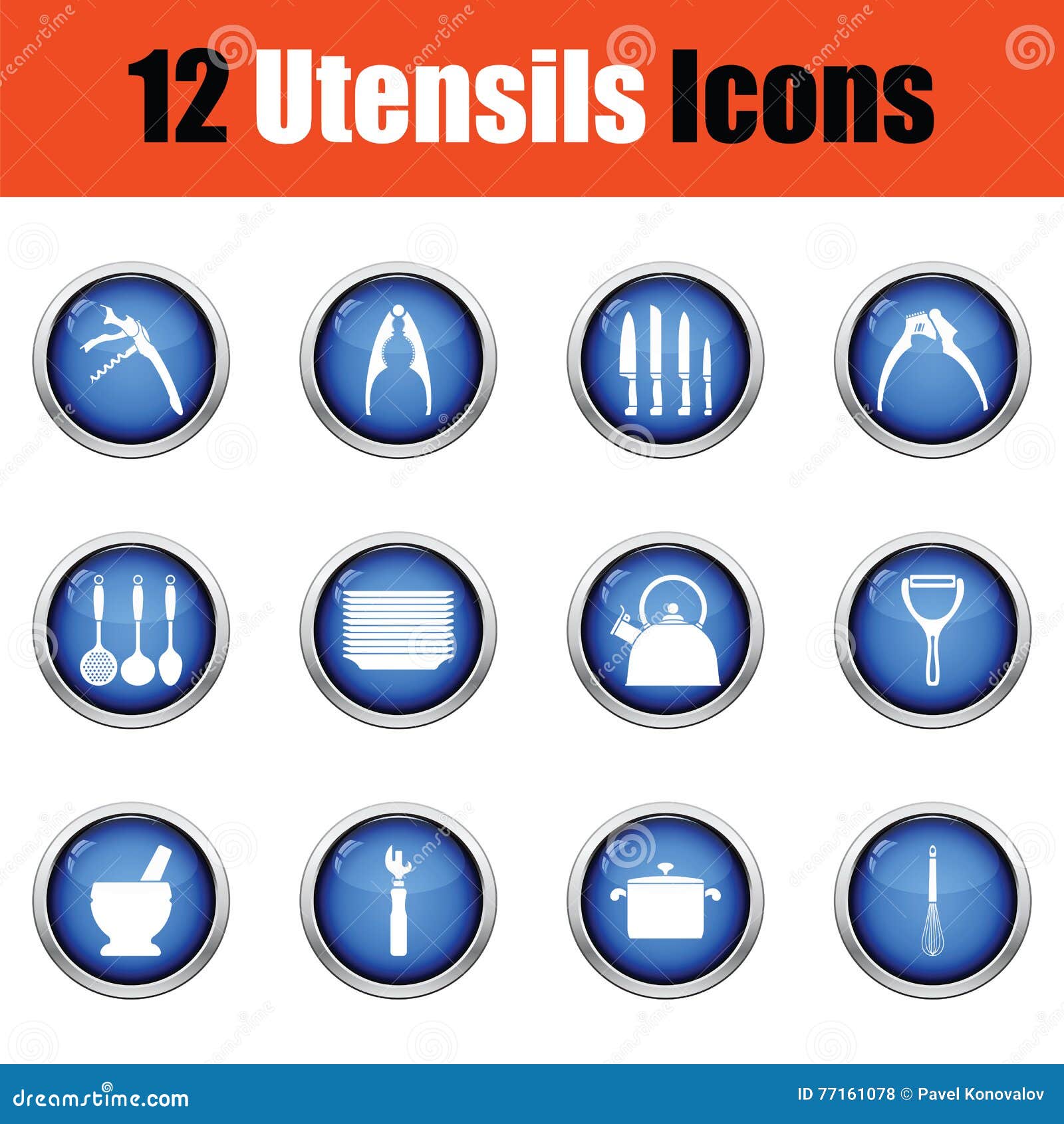 Utensils icon set. stock illustration. Illustration of collection ...