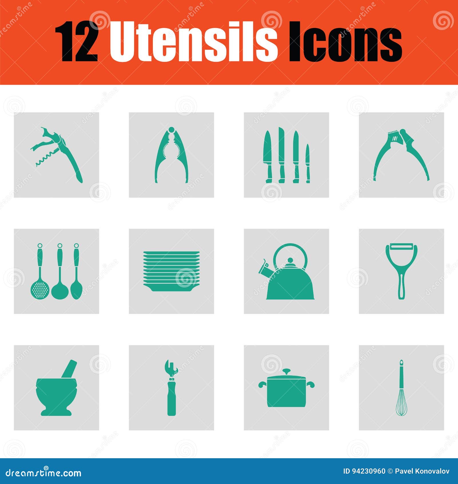 Utensils icon set stock vector. Illustration of sign - 94230960