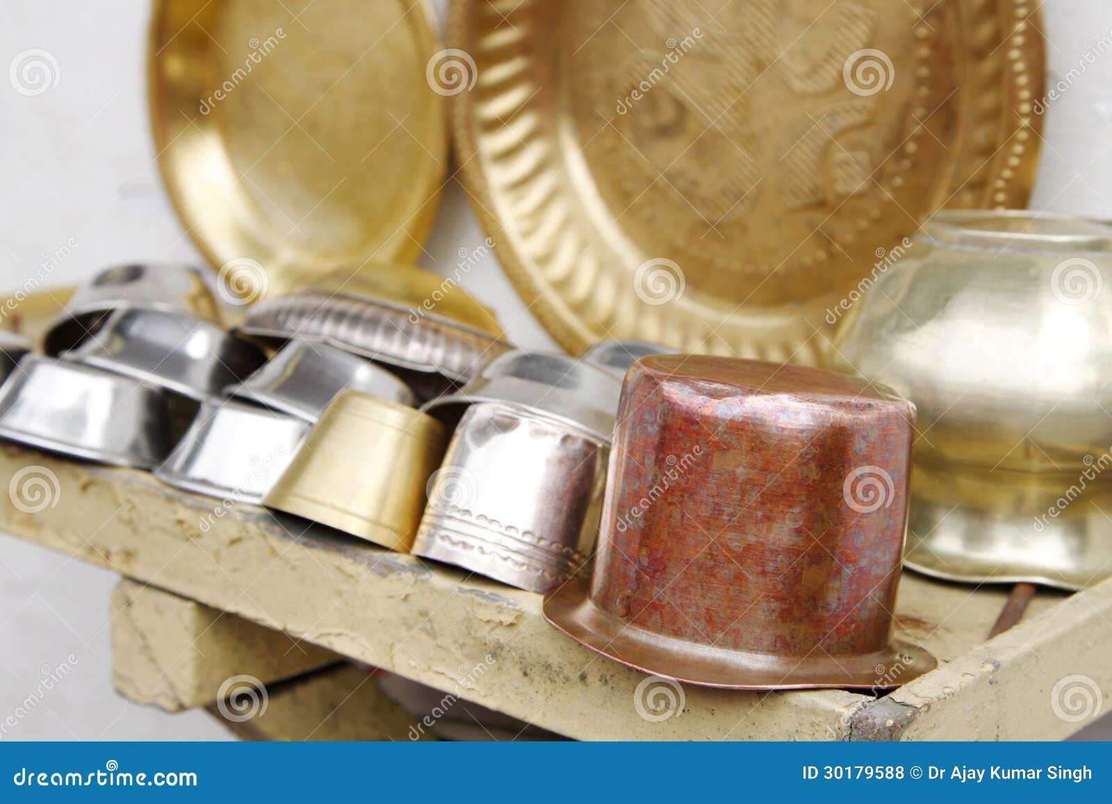 Utensils Used for the Worship of God Stock Photo - Image of metallic ...