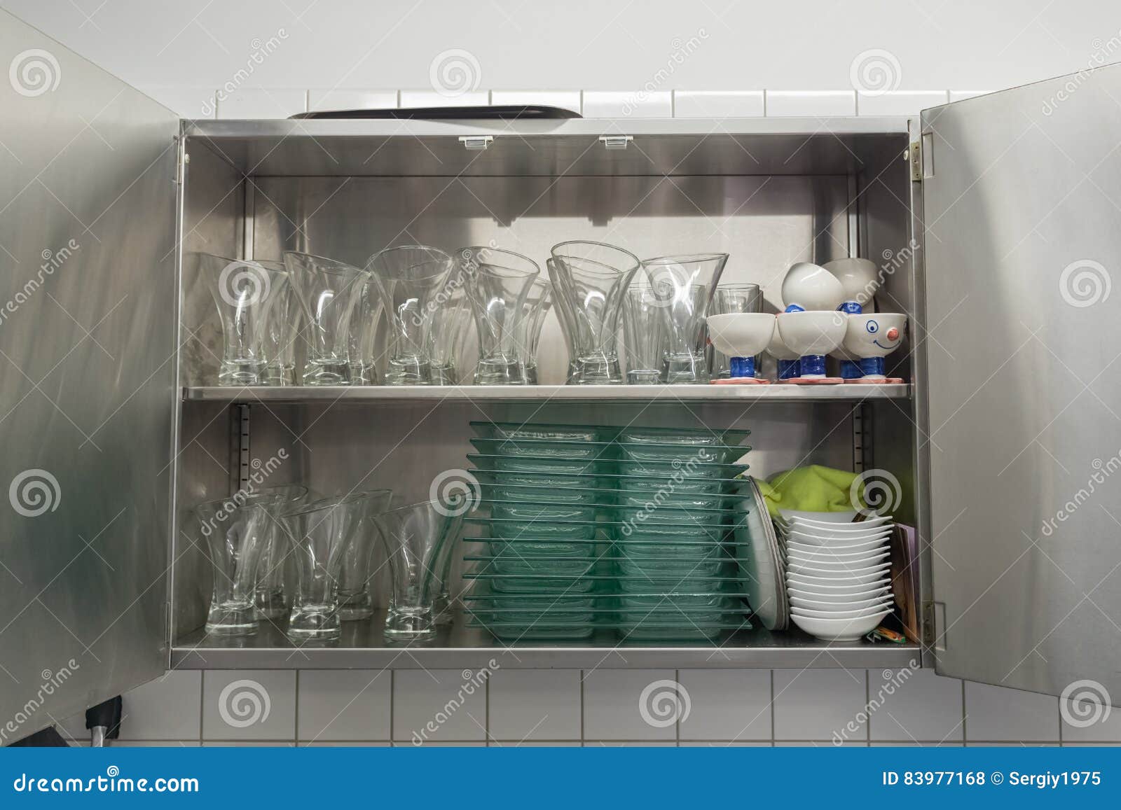 Utensils in the Kitchen Cupboard Stock Photo - Image of crockery, glass ...