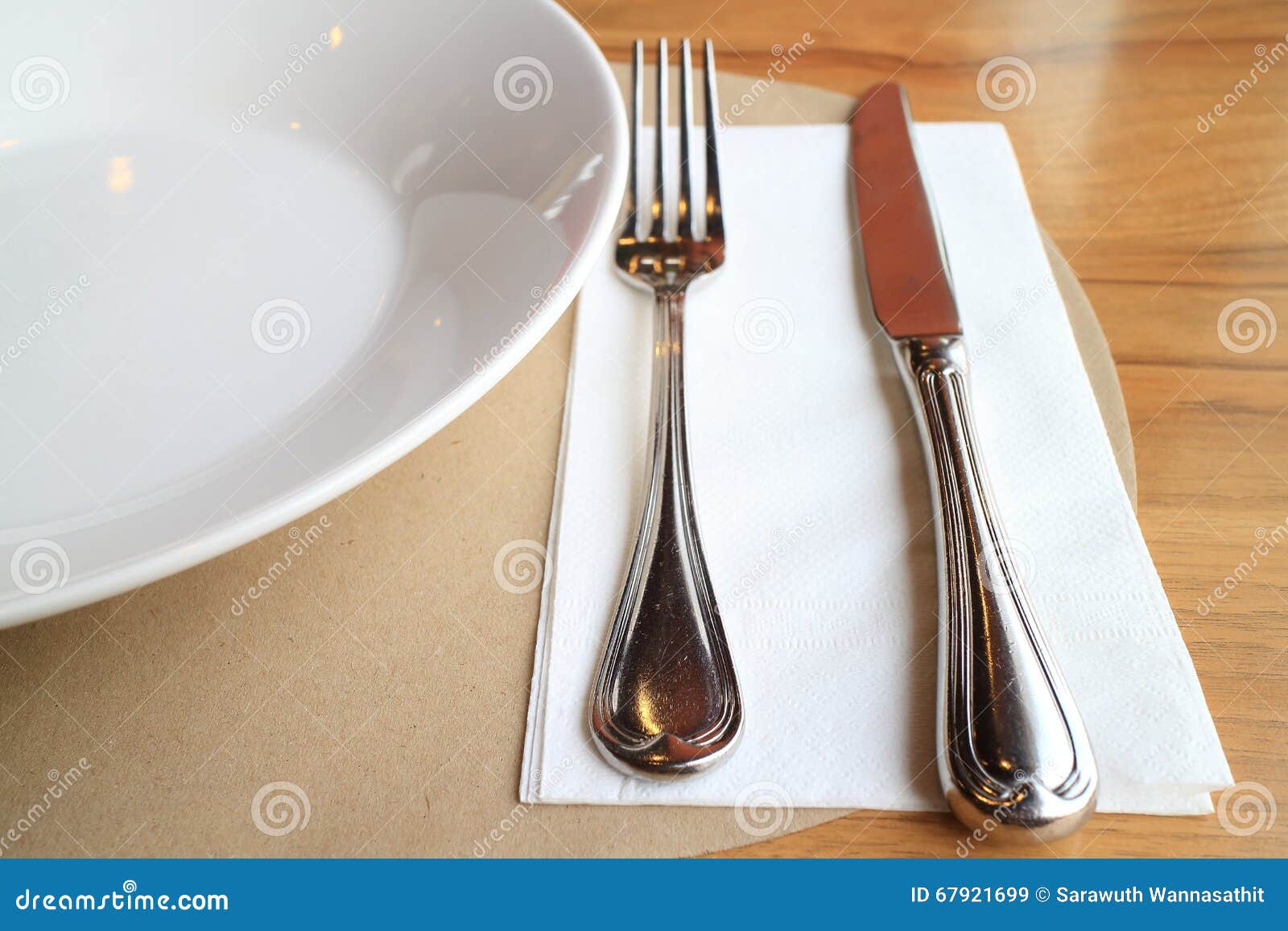Utensils on the Table Lunch Stock Image - Image of dishware, silverware ...
