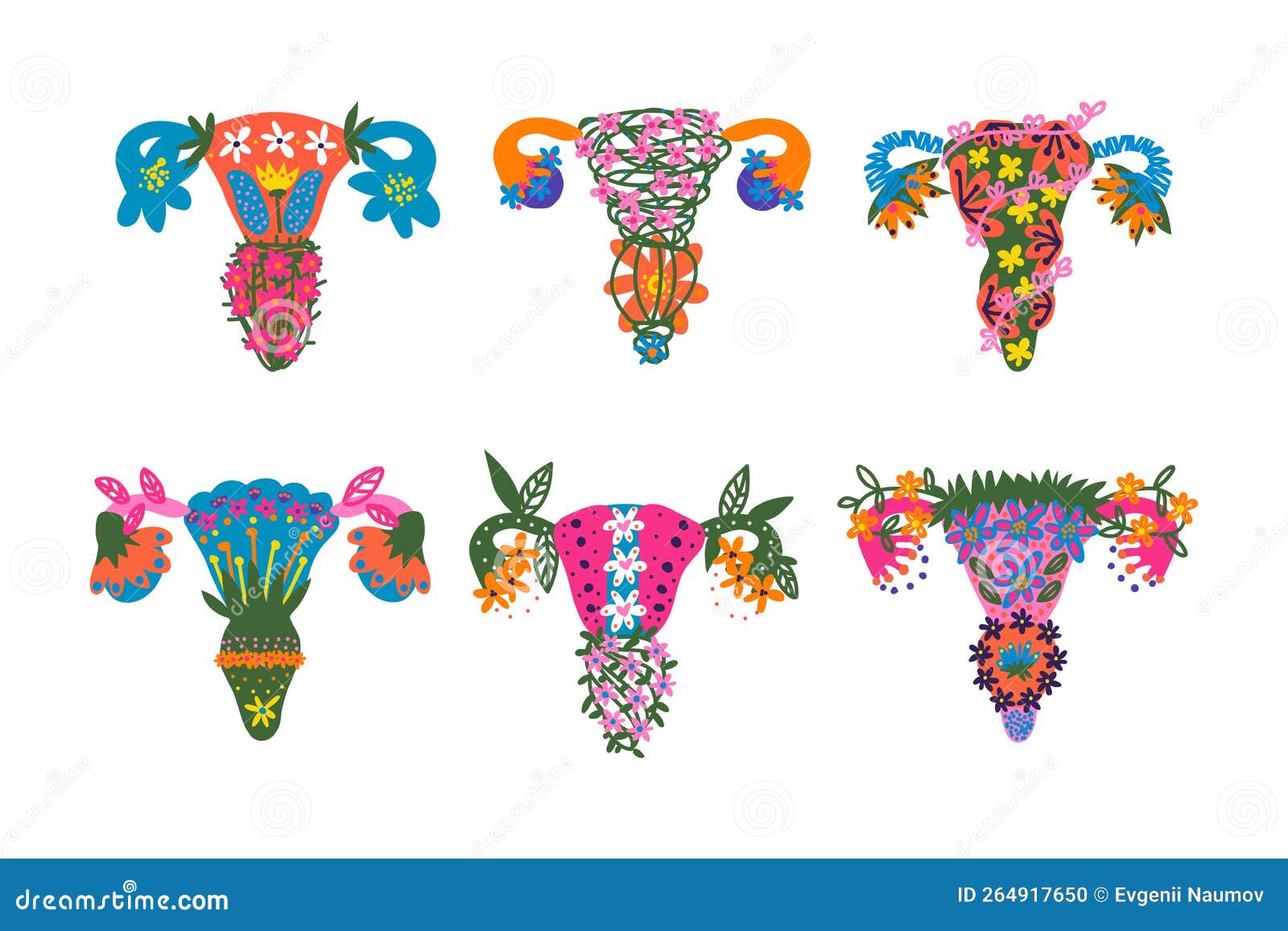 Uterus Or Womb Arranged From Flowers And Plants As Healthy Female