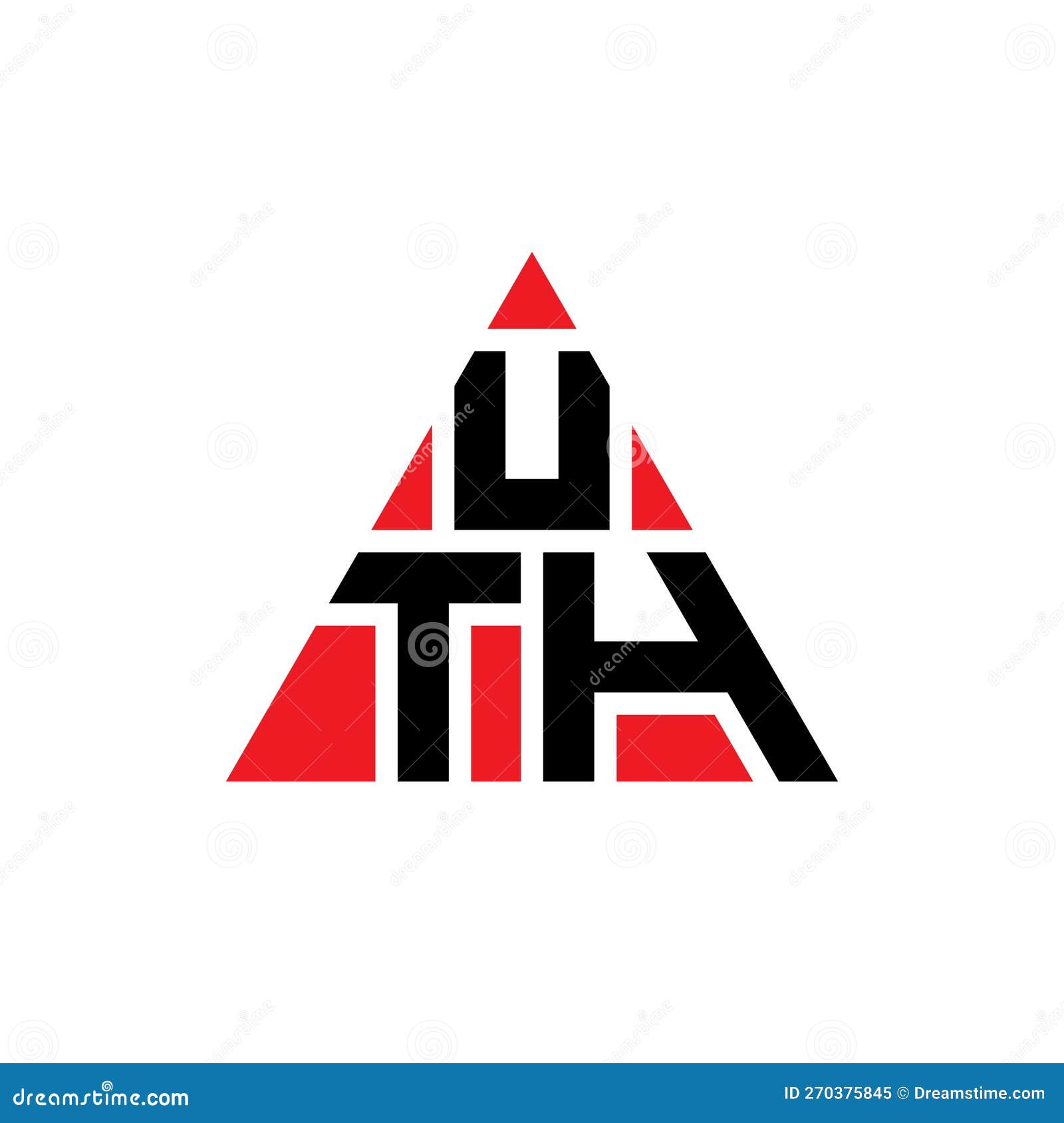 UTH Triangle Letter Logo Design with Triangle Shape. UTH Triangle Logo ...