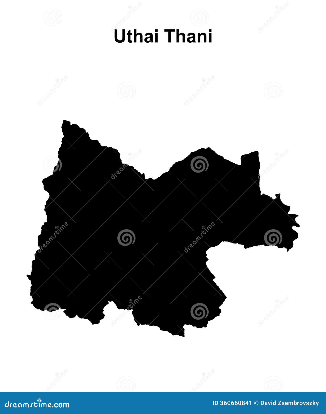 Uthai Thani outline map stock illustration. Illustration of area ...