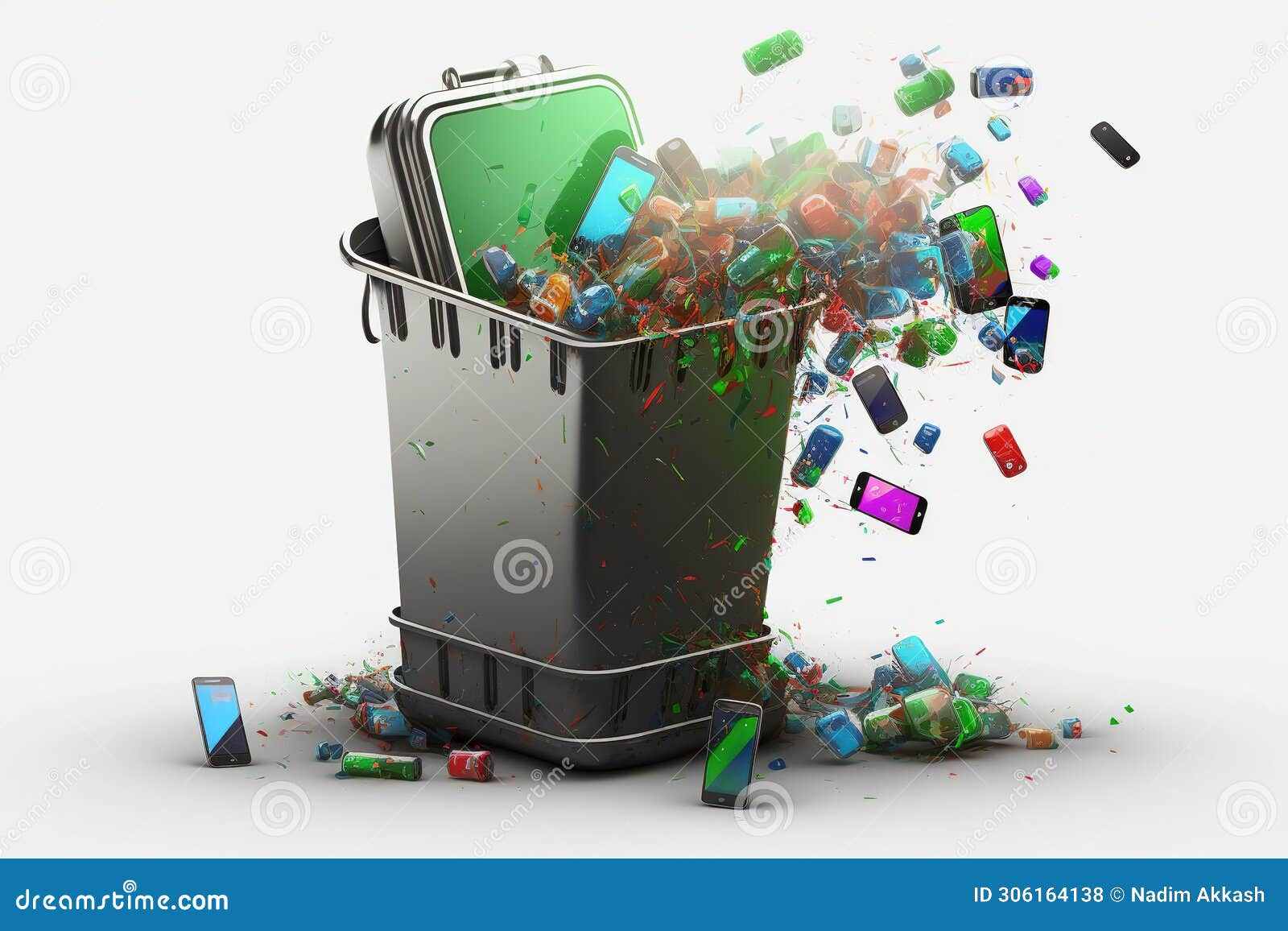 Utili Background White Isolated Can Garbage Phones Mobile Stock ...