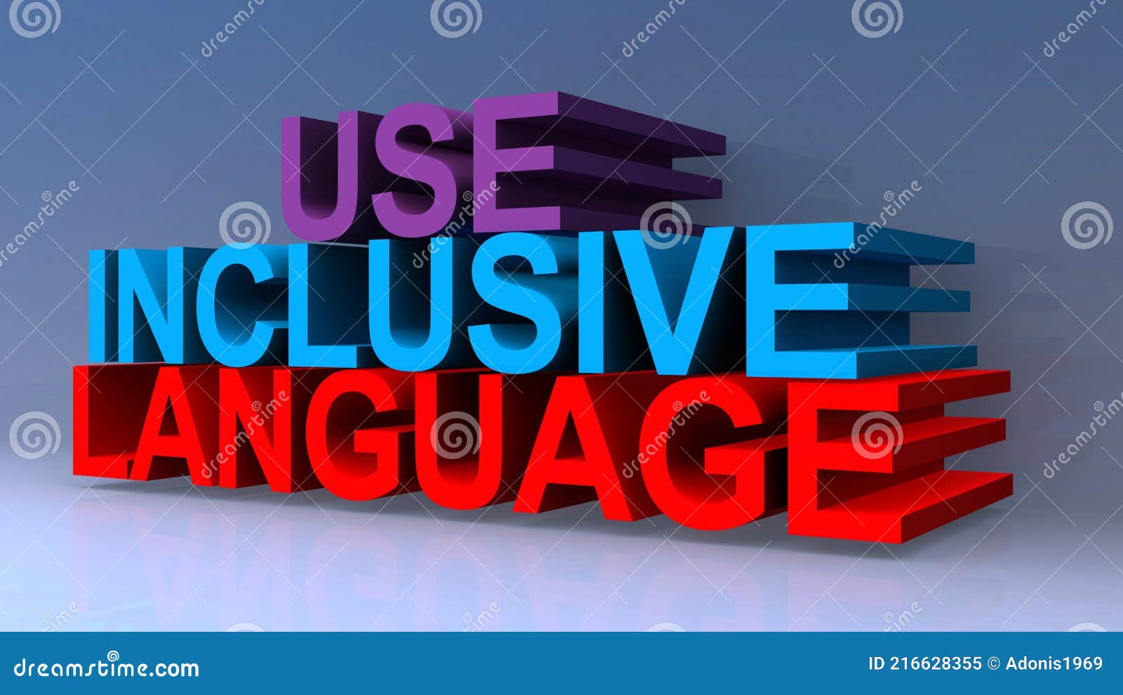 Utiliser Un Langage Inclusif Sur Le Bleu Image stock - Image of fond ...