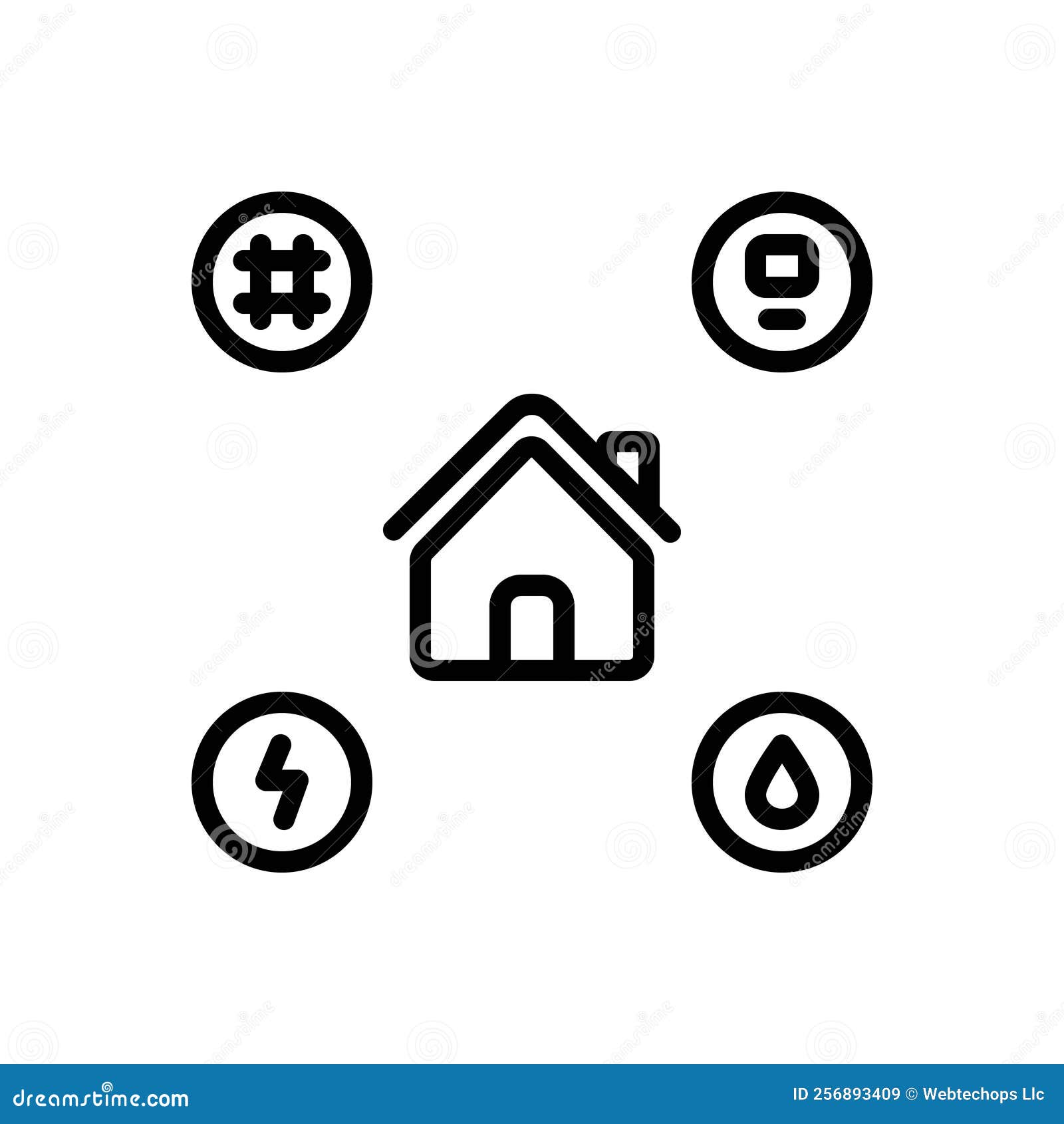 Black Line Icon for Utilities, Essential and Necessary Stock Vector ...