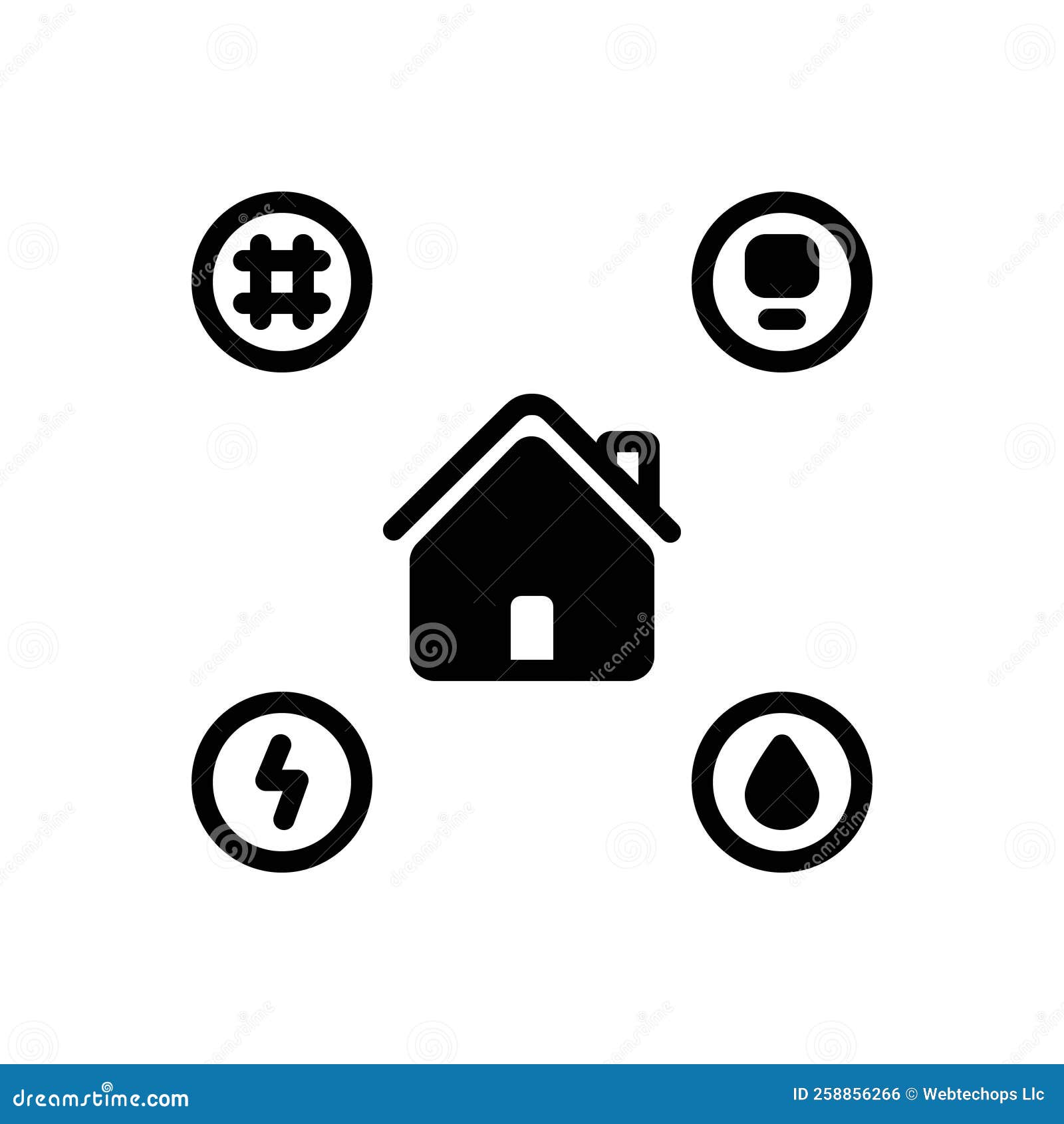 Black Solid Icon for Utilities, Essential and Necessary Stock Vector ...