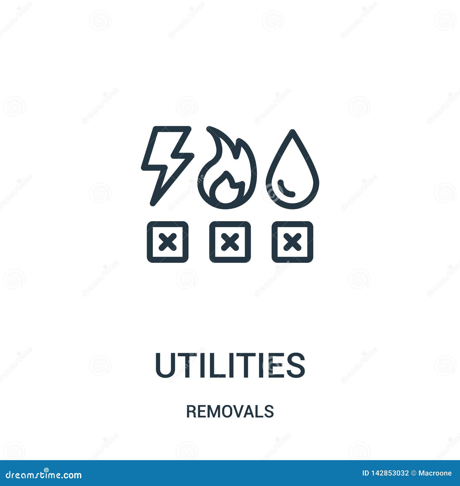 Utilities Icon Vector from Removals Collection. Thin Line Utilities ...