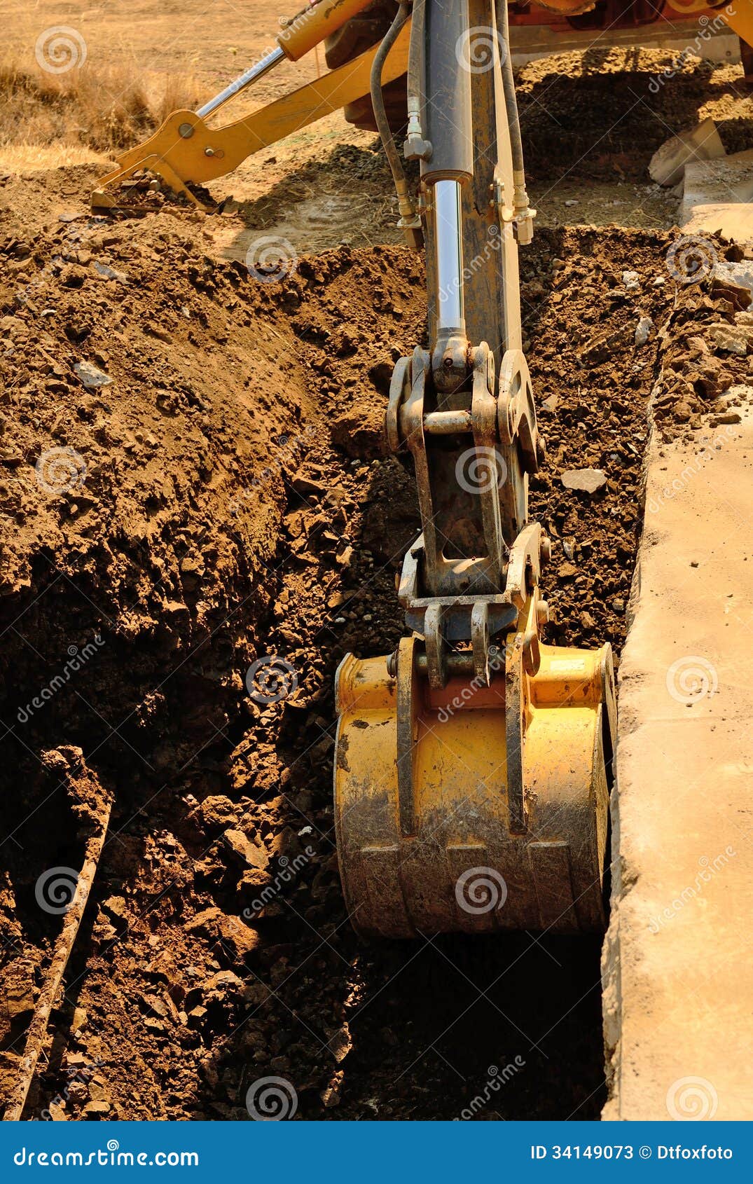Utilities Trench stock image. Image of trackhoe, soil - 34149073