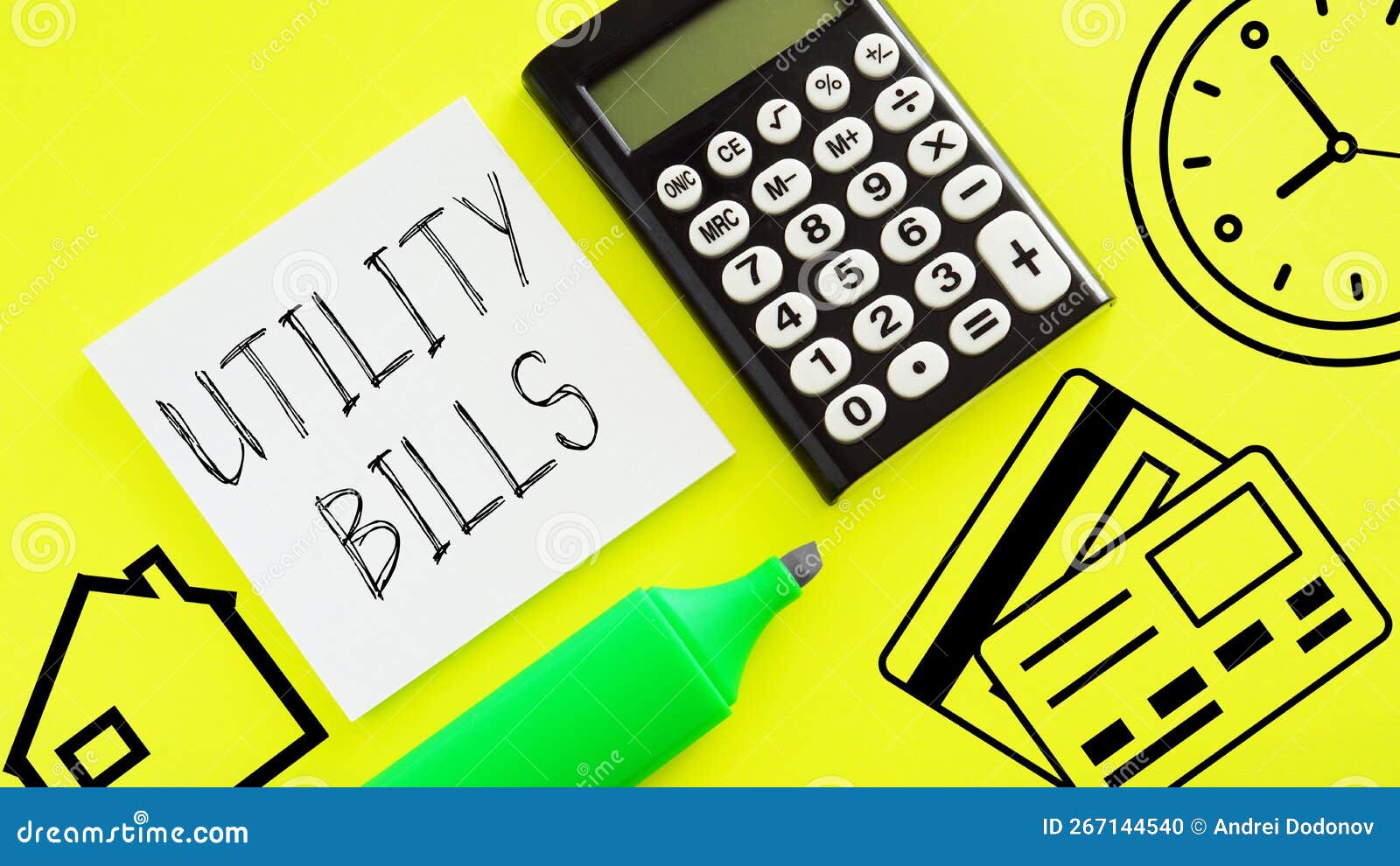 Utility Bills are Shown Using the Text Stock Photo - Image of income ...
