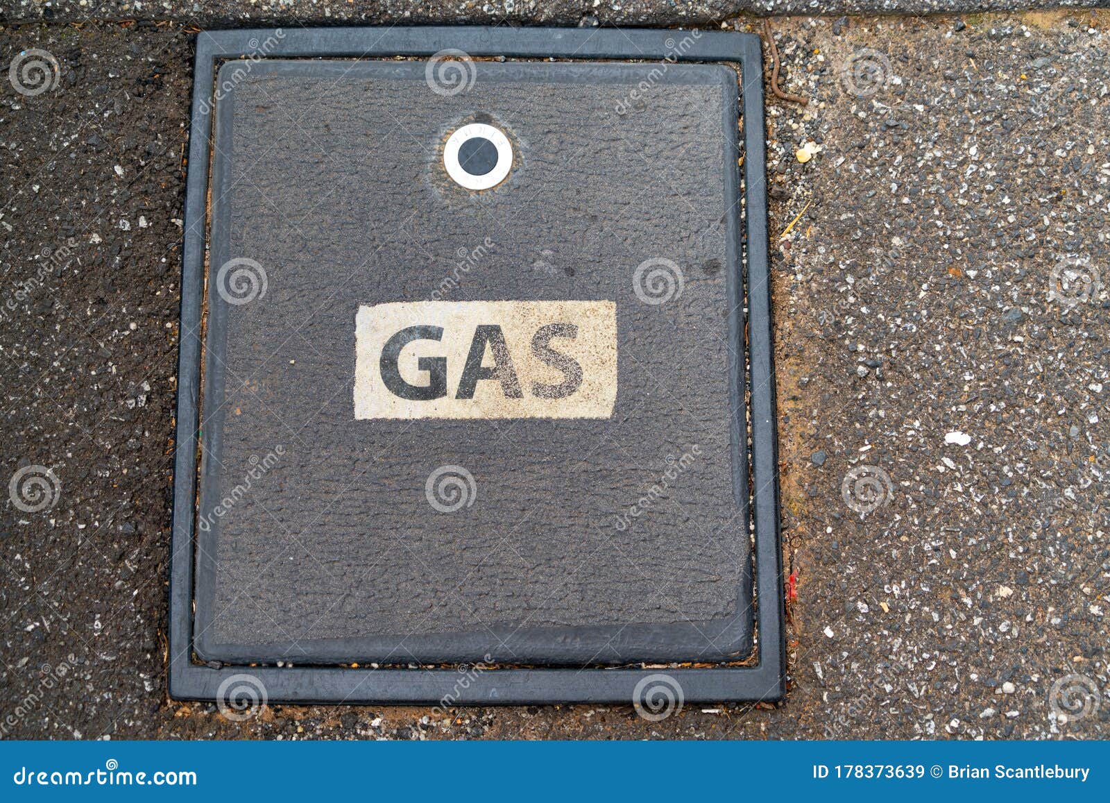 Utility Hatch for Gas in Footpath. Stock Image - Image of melbourne ...