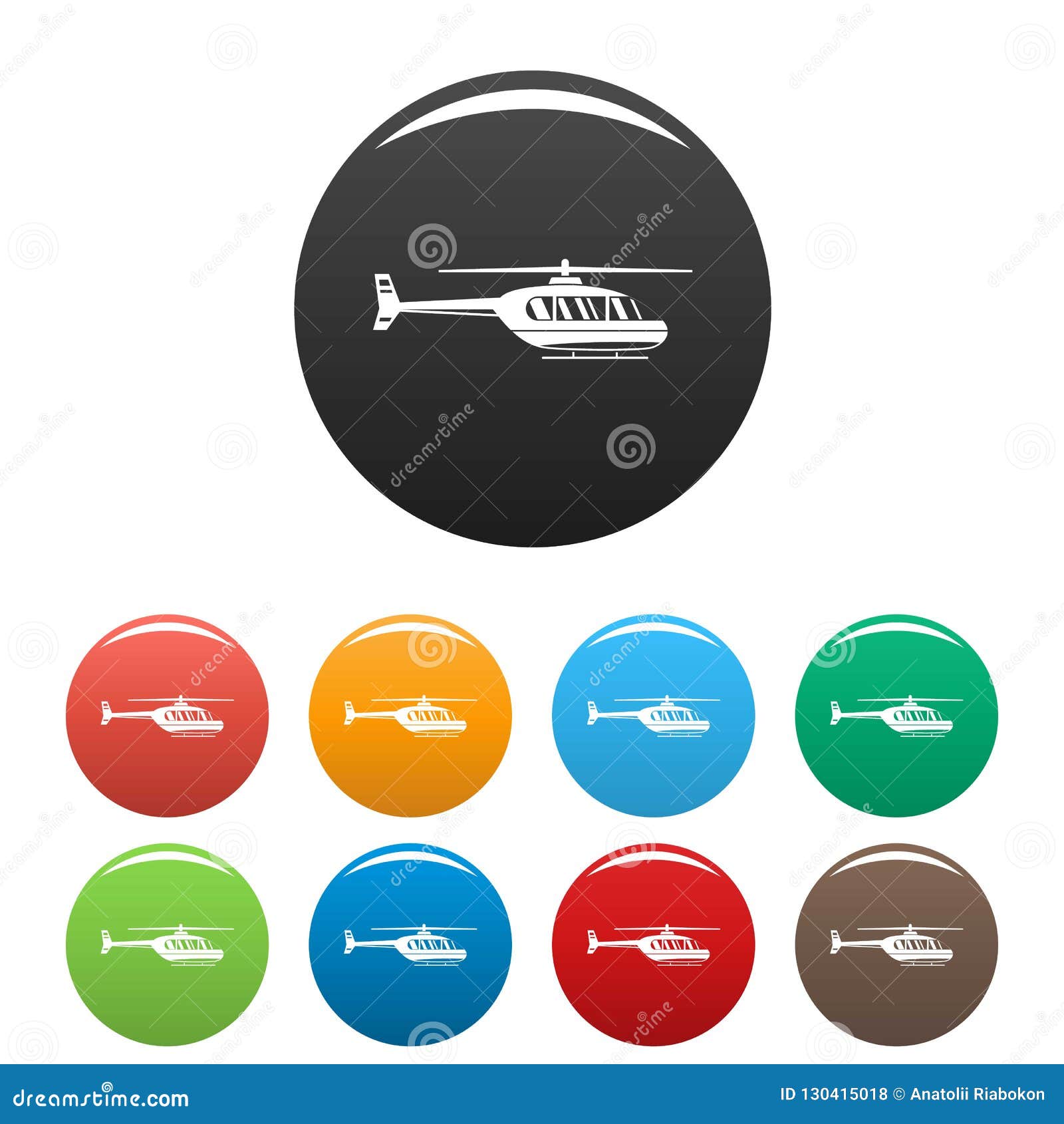 Utility Helicopter Icons Set Color Stock Vector - Illustration of icon ...