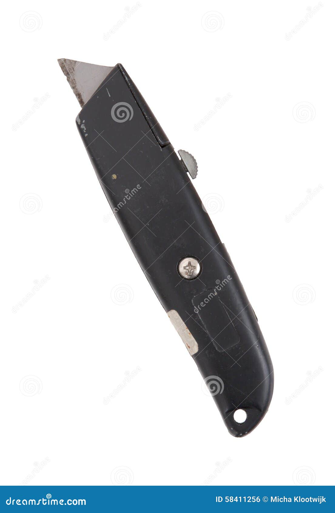 Utility Knife with Black Metal Handle Stock Photo - Image of iron ...