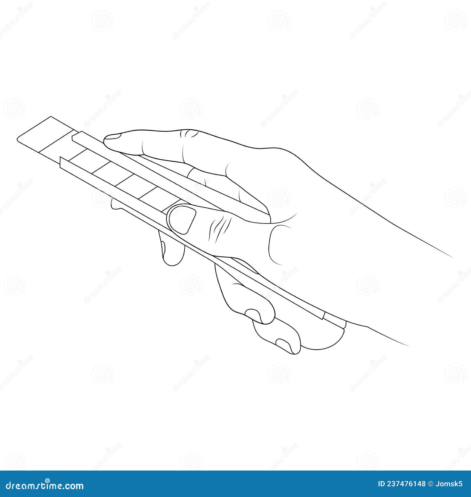 Utility Knife in Hand Vector Stock Vector - Illustration of equipment ...