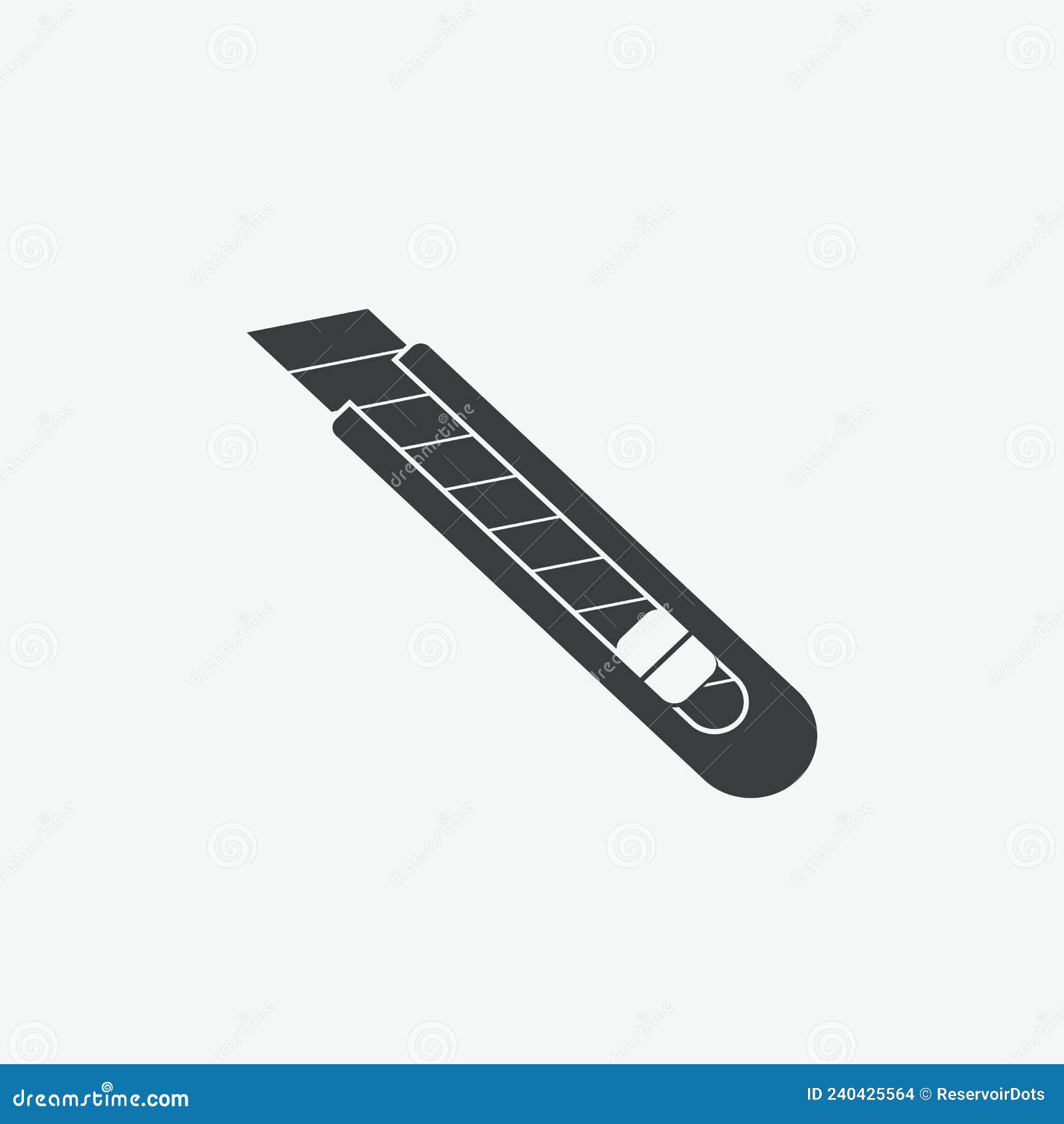 Utility Knife Vector Icon stock vector. Illustration of steel - 240425564