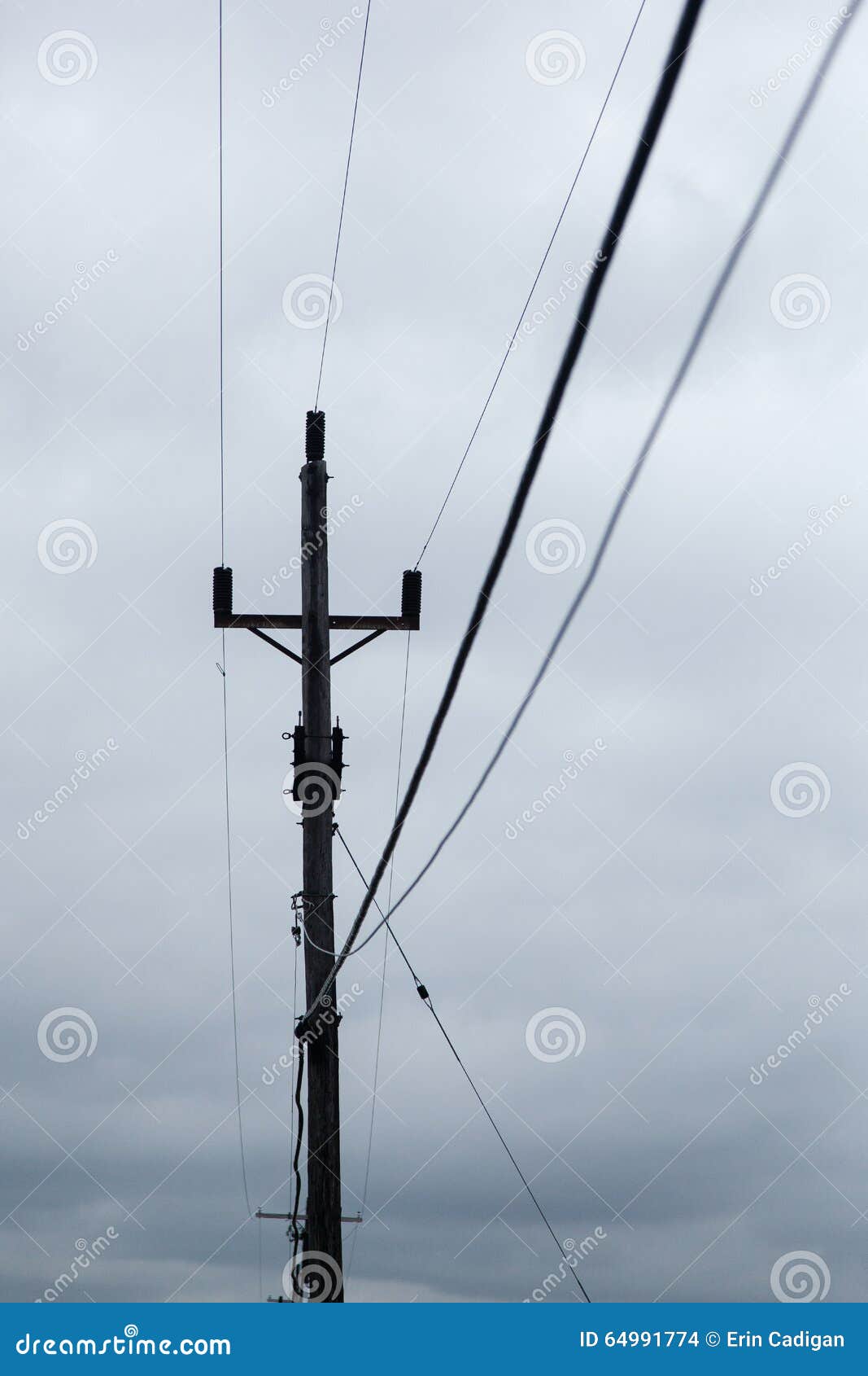Utility Lines and Pool stock photo. Image of cloudy, telegraph - 64991774