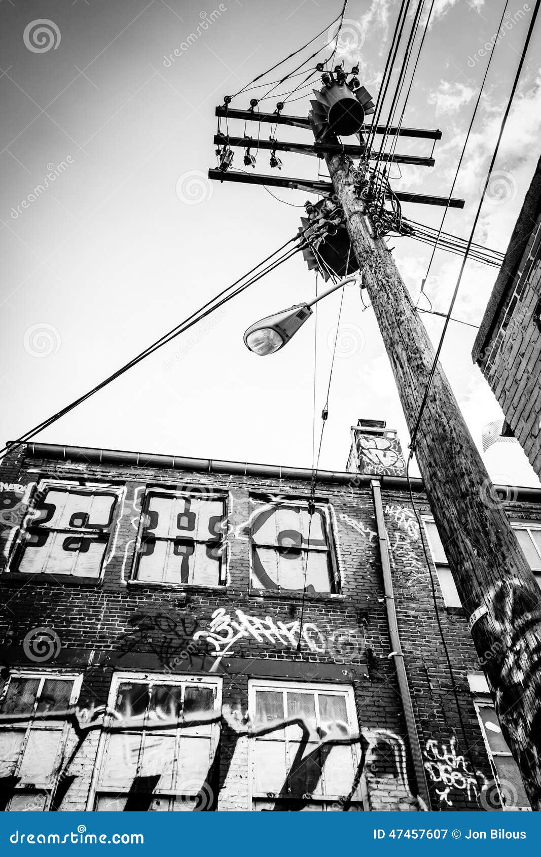Utility Pole in Graffiti Alley, Baltimore, Maryland. Editorial ...