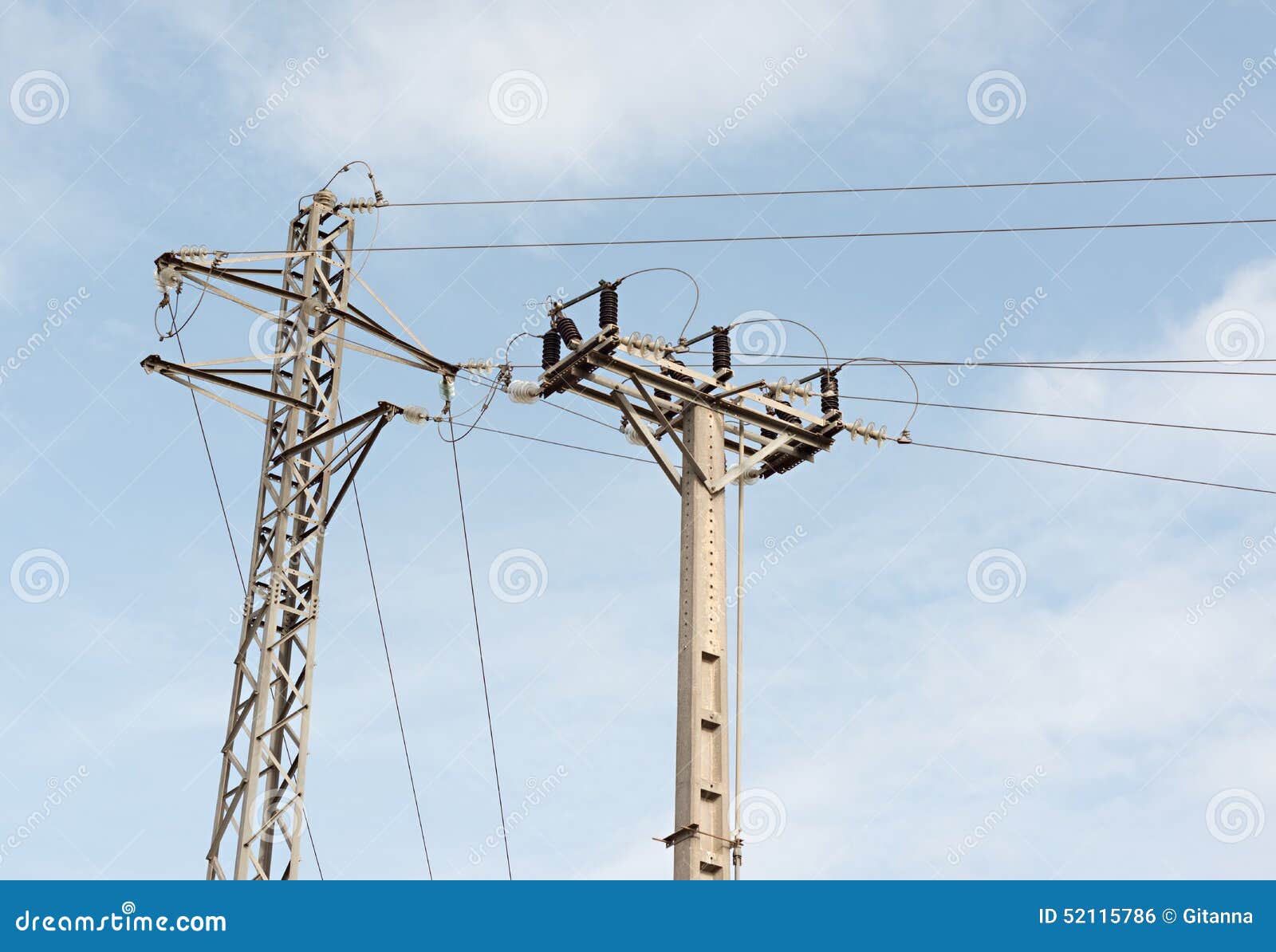 Utility poles stock photo. Image of electricity, line - 52115786