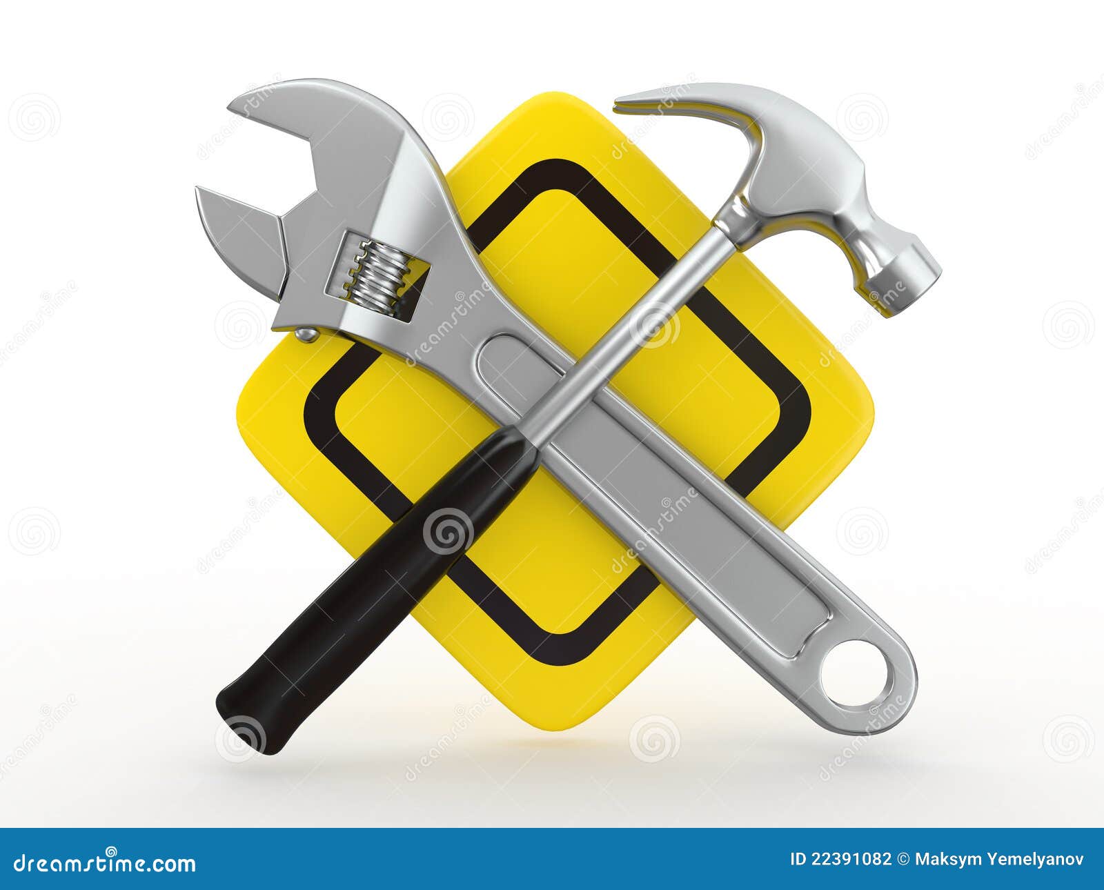 Utility. Tools, Wrench and Hammer. 3d Stock Illustration - Illustration ...