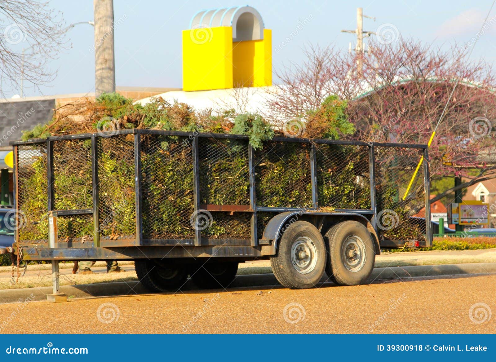 Utility Trailer Filled with Shrubbery Stock Photo - Image of equipment ...