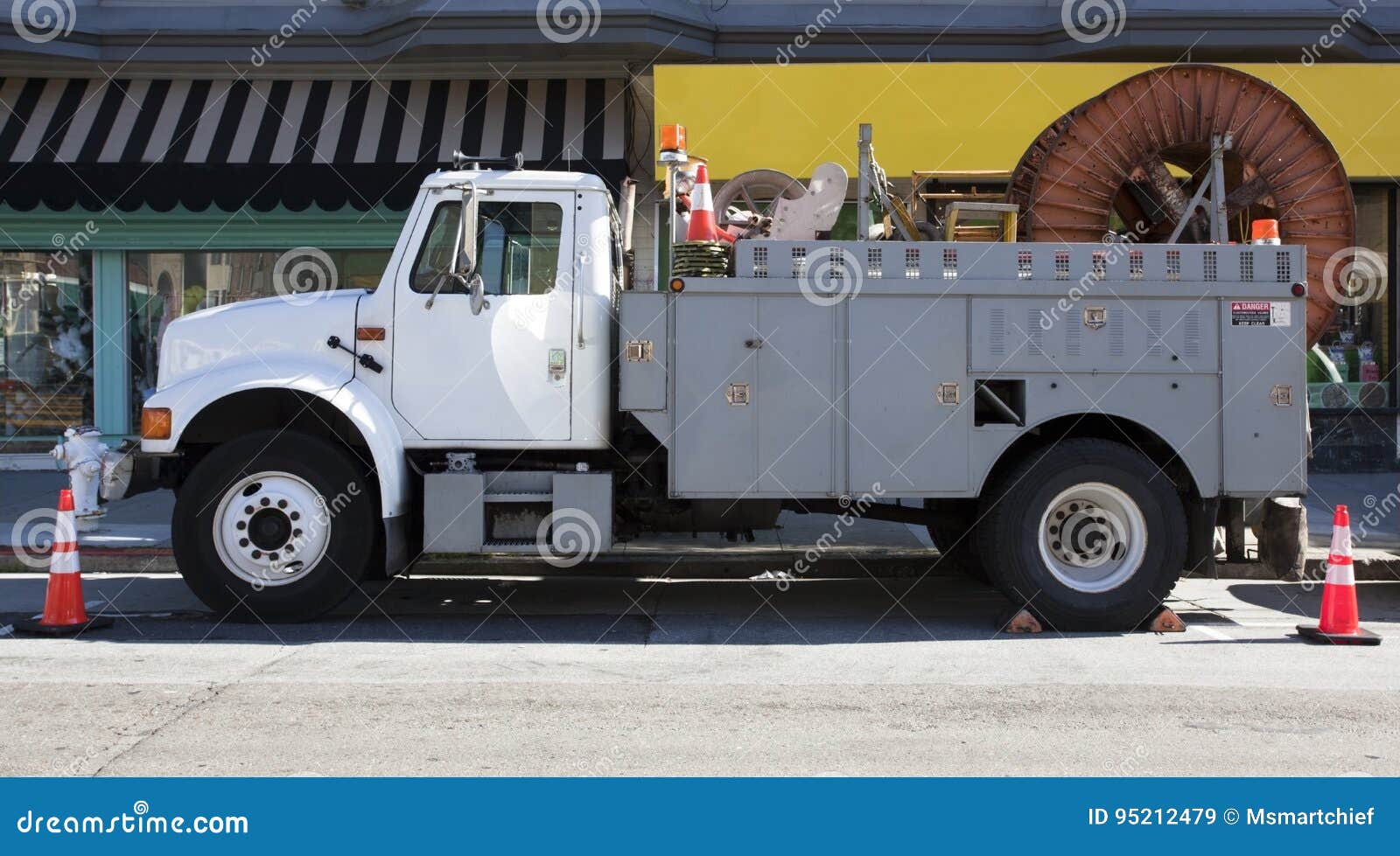 Utility Truck stock image. Image of truck, drum, industry - 95212479