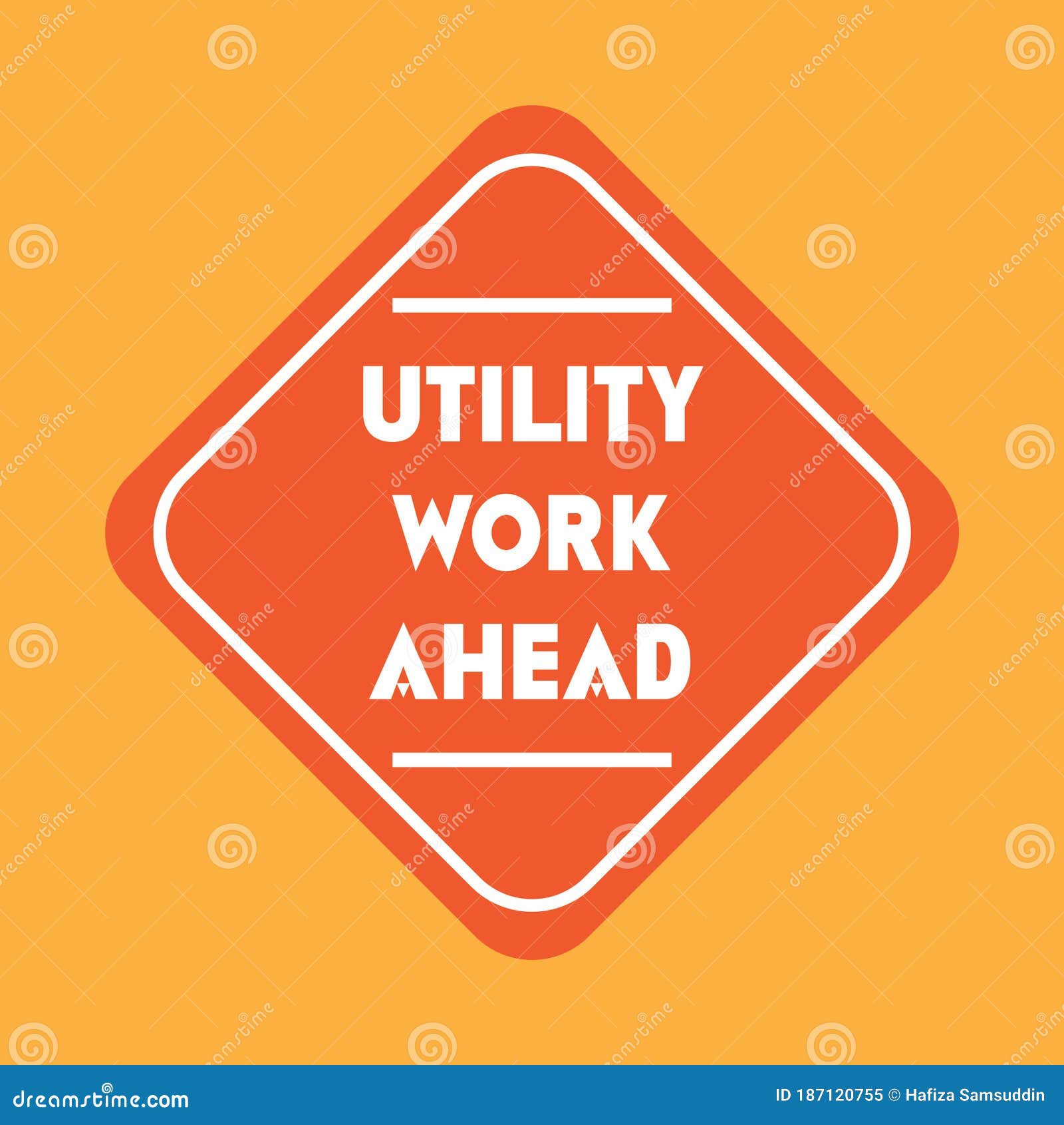 Utility Work Ahead. Vector Illustration Decorative Design Stock Vector ...
