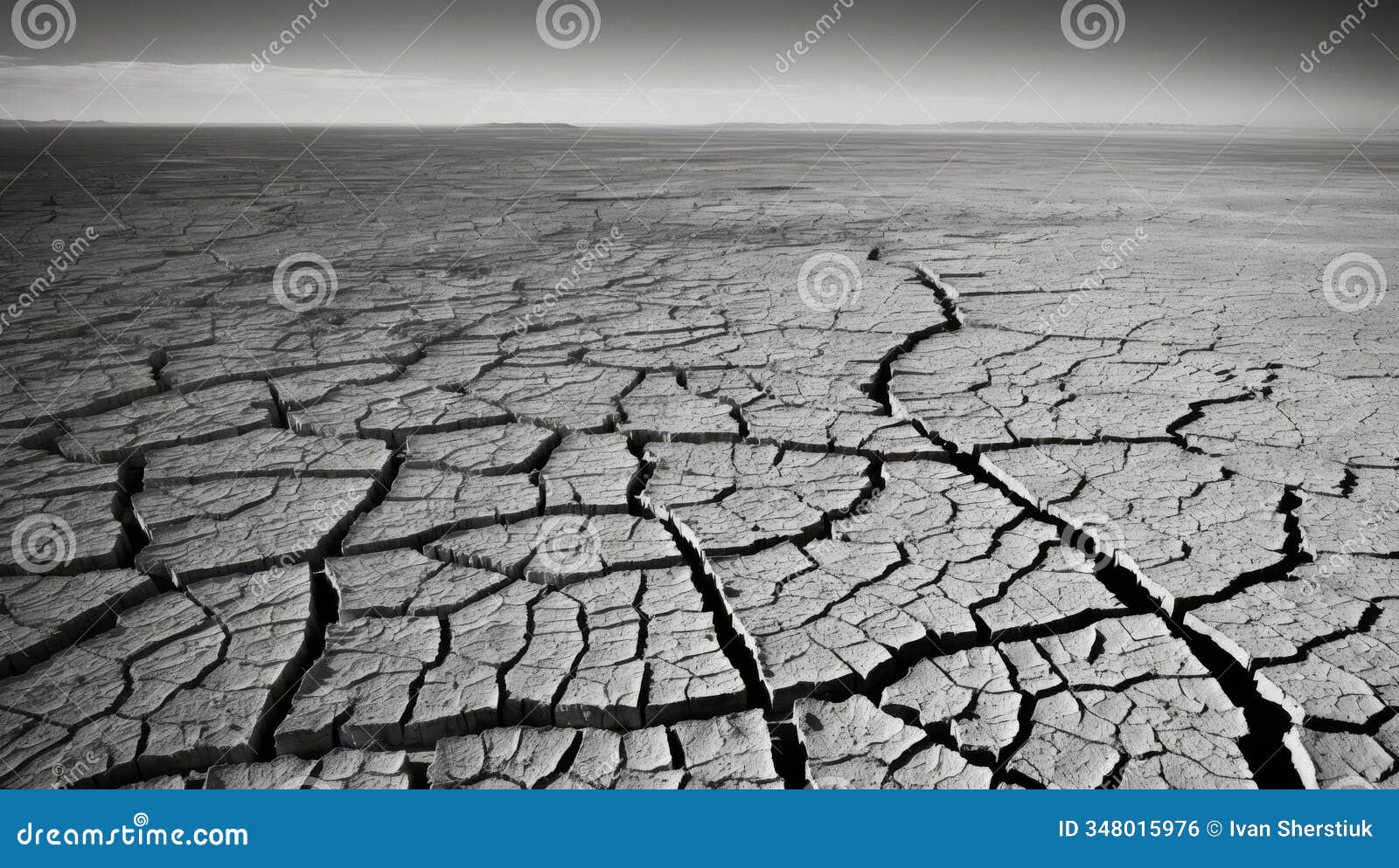 Utilization of Ground in Desert Landscape Aerial View Nature Cracked ...
