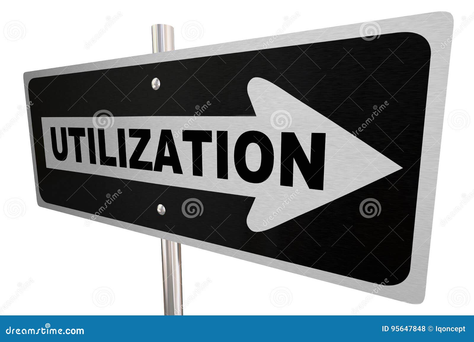 Utilization Word One Way Road Sign Utilize Resources 3d Illustration ...
