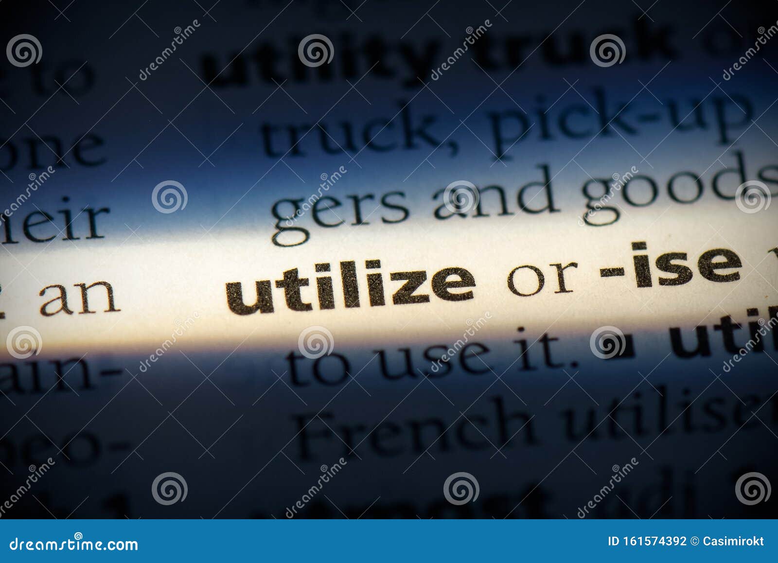 Utilize stock photo. Image of page, dictionary, highlight - 161574392