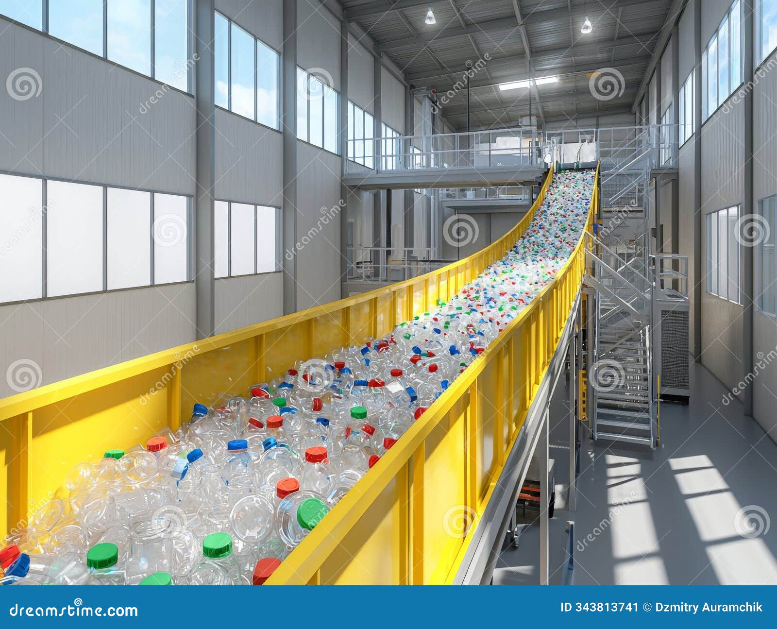 Innovative Recycling At Sunset With Drones Collecting Waste In A City ...