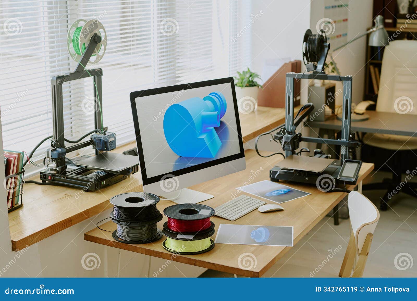 Utilizing 3D Printers in Modern Office Environment Stock Image - Image ...