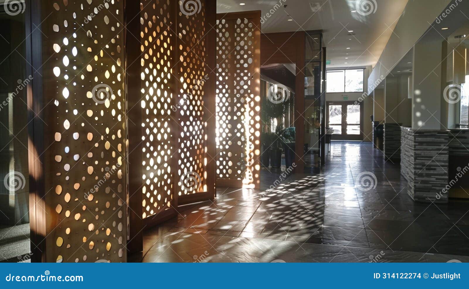 Utilizing a Mix of Solid and Perforated Metal the Room Dividers Feature ...