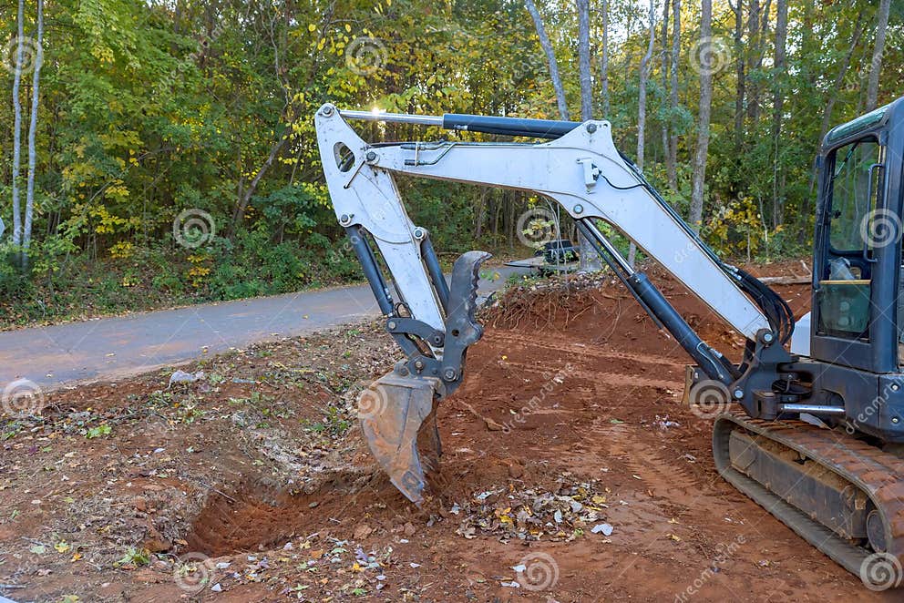 Utilizing Tractor for Ditch Excavation in Drainage Concrete Sewage Pipe ...