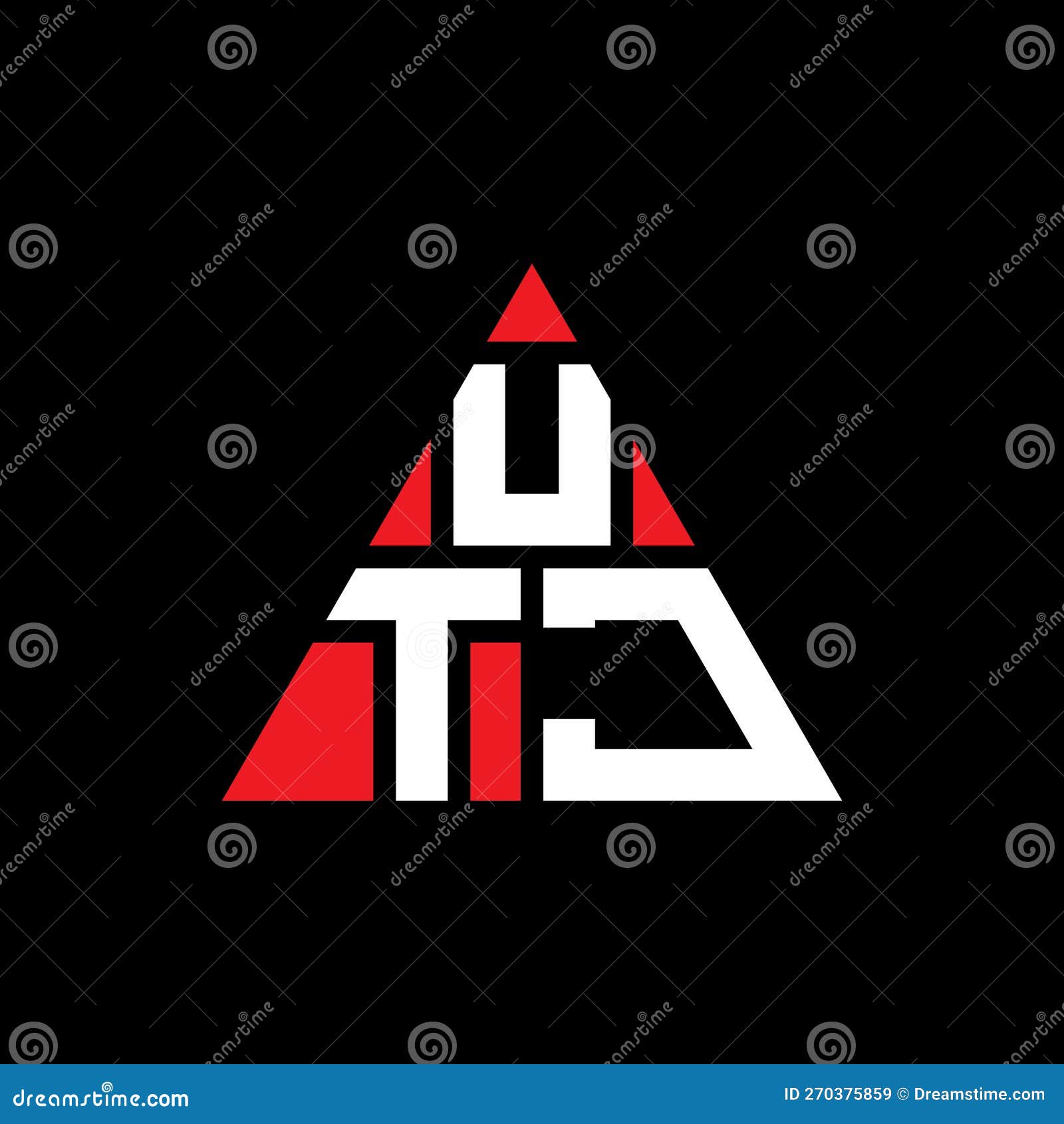 UTJ Triangle Letter Logo Design with Triangle Shape. UTJ Triangle Logo ...