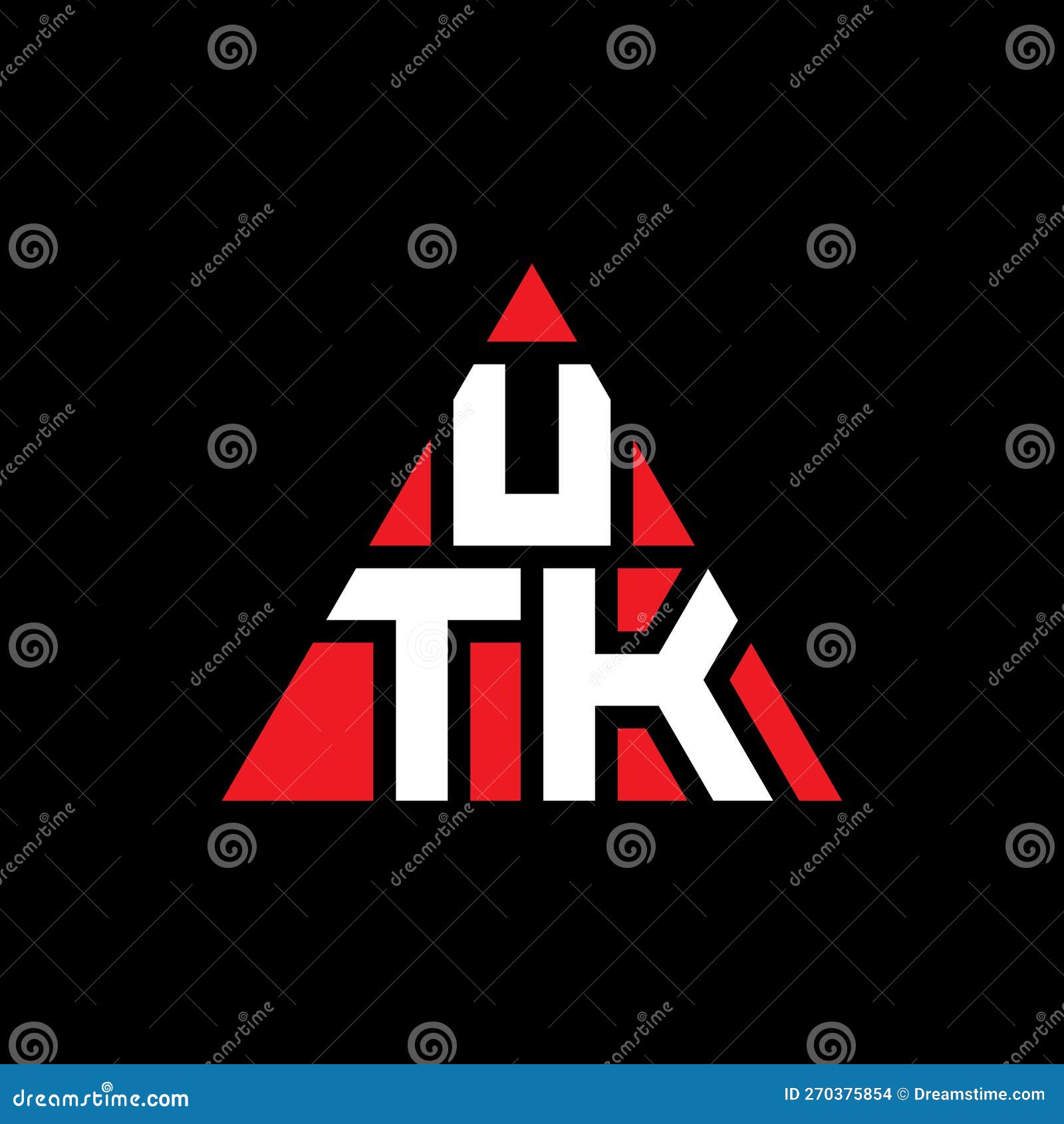 UTK Triangle Letter Logo Design with Triangle Shape. UTK Triangle Logo ...