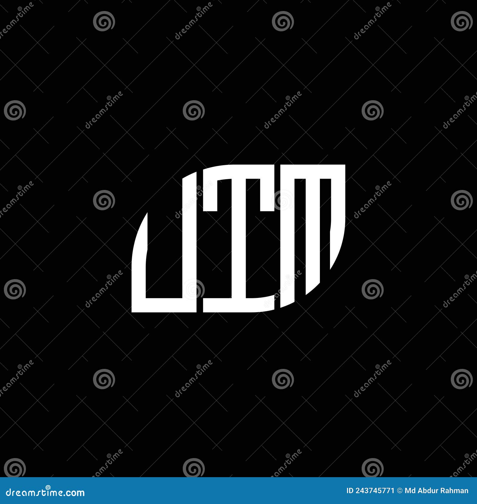 UTM Letter Logo Design on Black Background. UTM Creative Initials ...